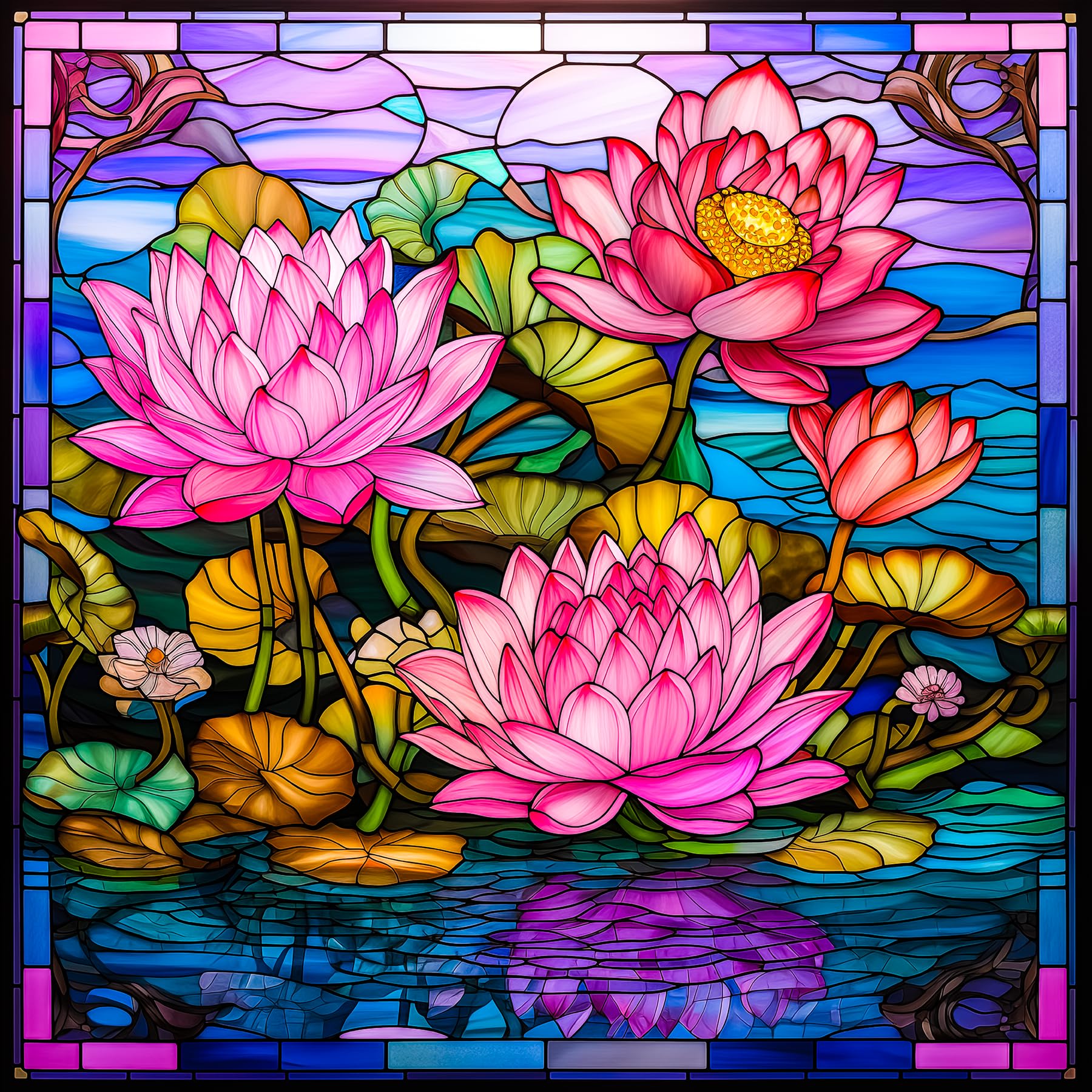 Amazon.com: Bgraamiens Puzzle- Stained Glass Flower Puzzles for Adults ...