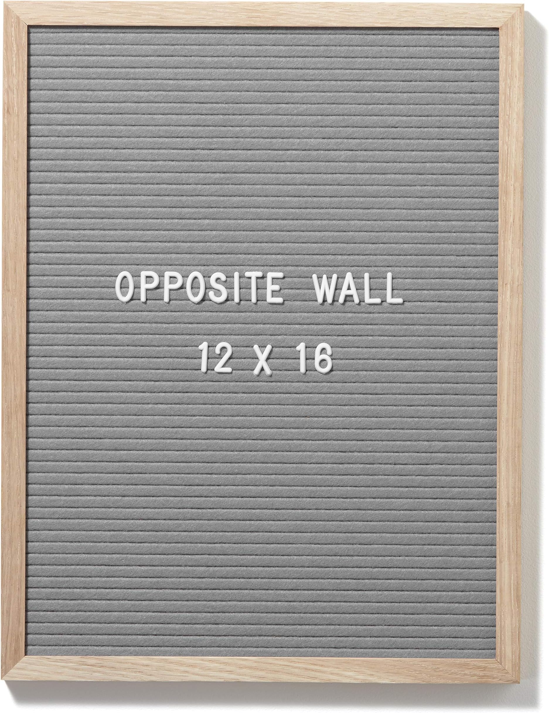 Opposite Wall Changeable Grey Felt Letter Board Solid Oak Wood Frame ...