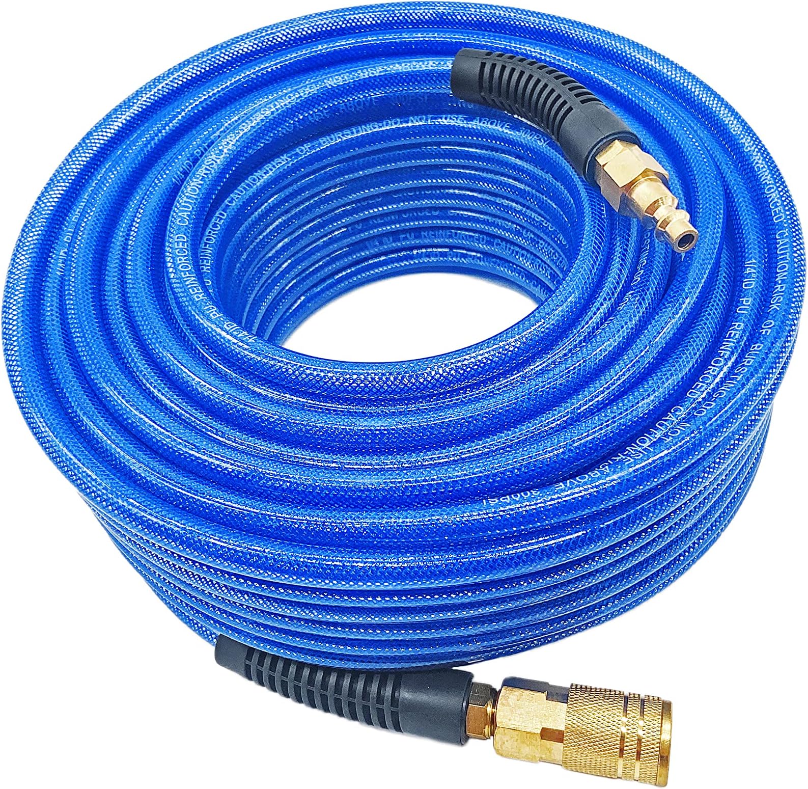 1/4" X 100 FT BRAIDED BLUE IRON FLEX FLEXIBLE AIR HOSE - Amazon.com