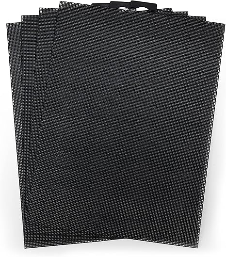 4pcs Plastic Mesh Canvas, 14 CT Black Plastic Mesh Canvas Sheets ...