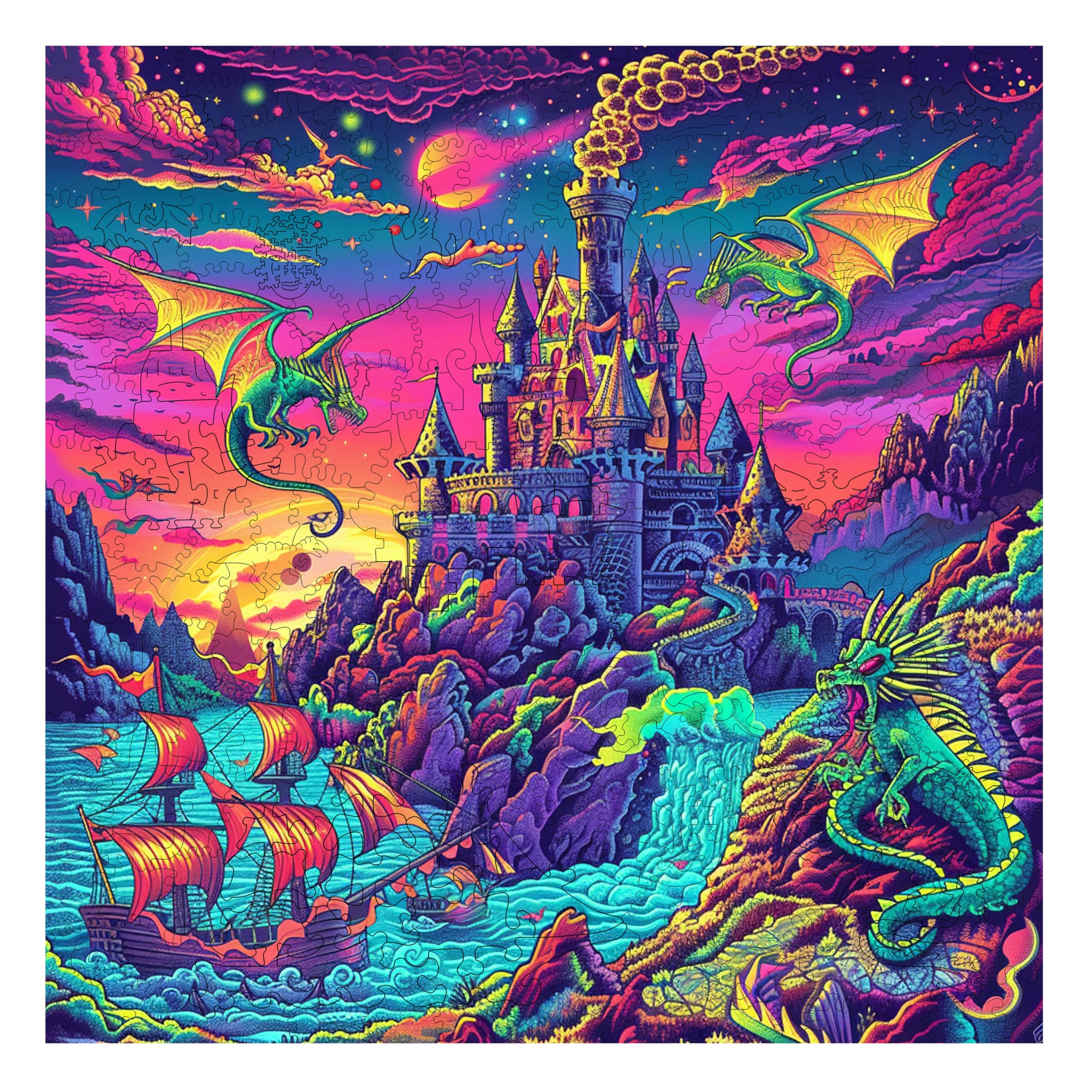 Amazon.com: Trippy Puzzle Co - Wooden Jigsaw Puzzle for Adults ...