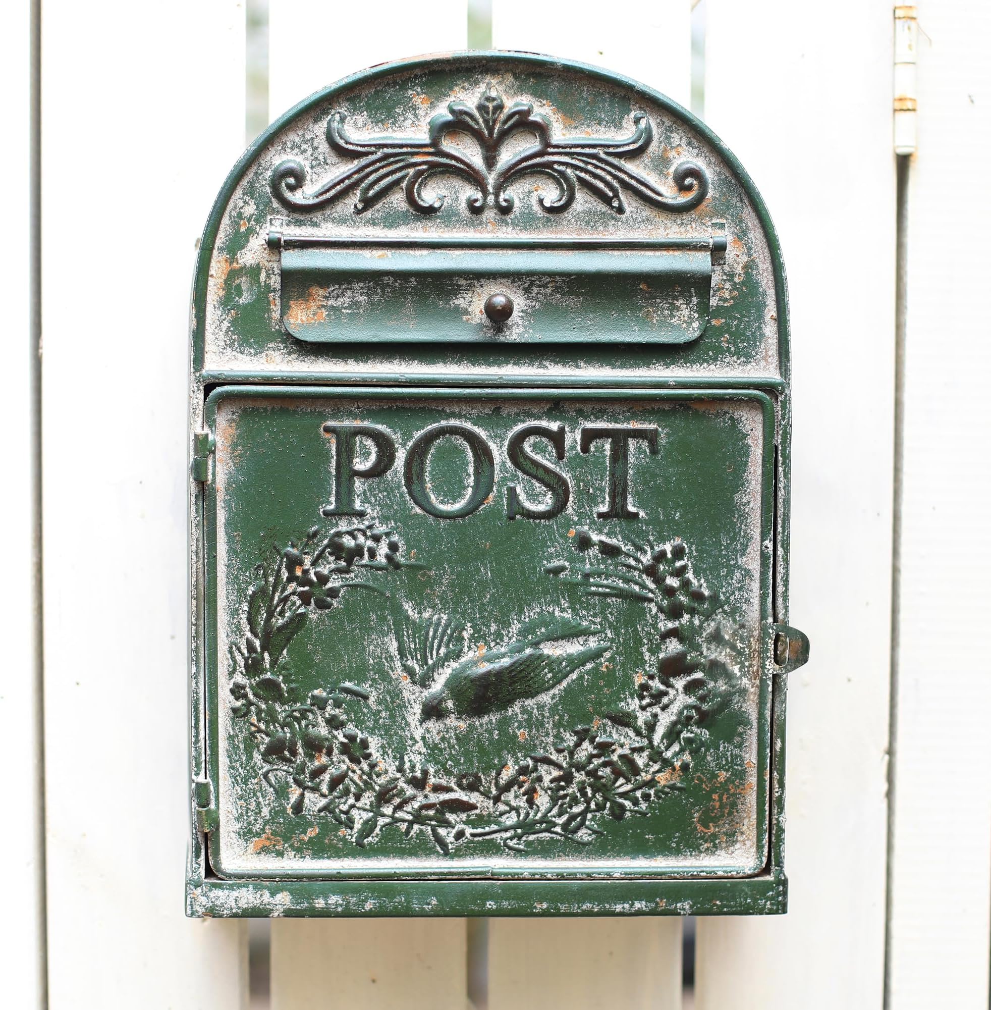 LARGE VINTAGE OUTDOOR LOCKABLE LETTER POST BOX MAILBOX WALL MOUNTED ...