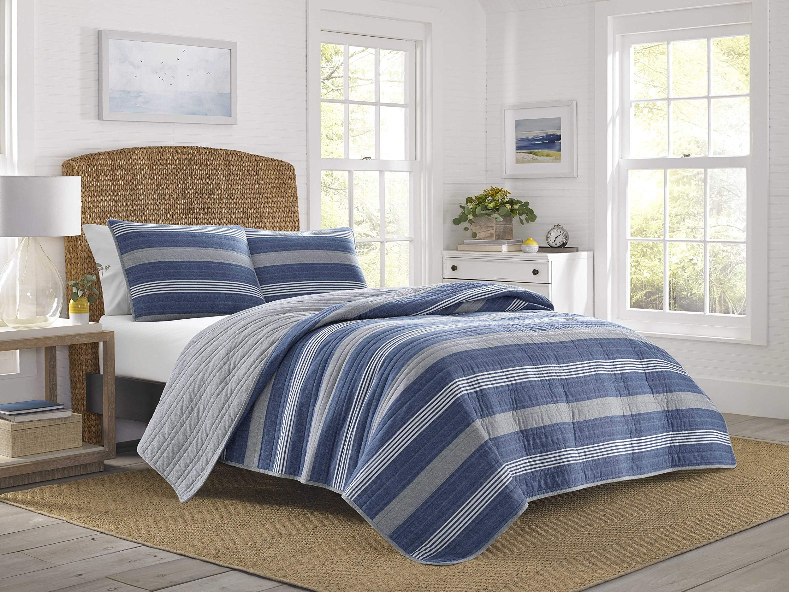 Amazon.com: Nautica- Queen Quilt Set, Cotton Reversible Bedding Set ...