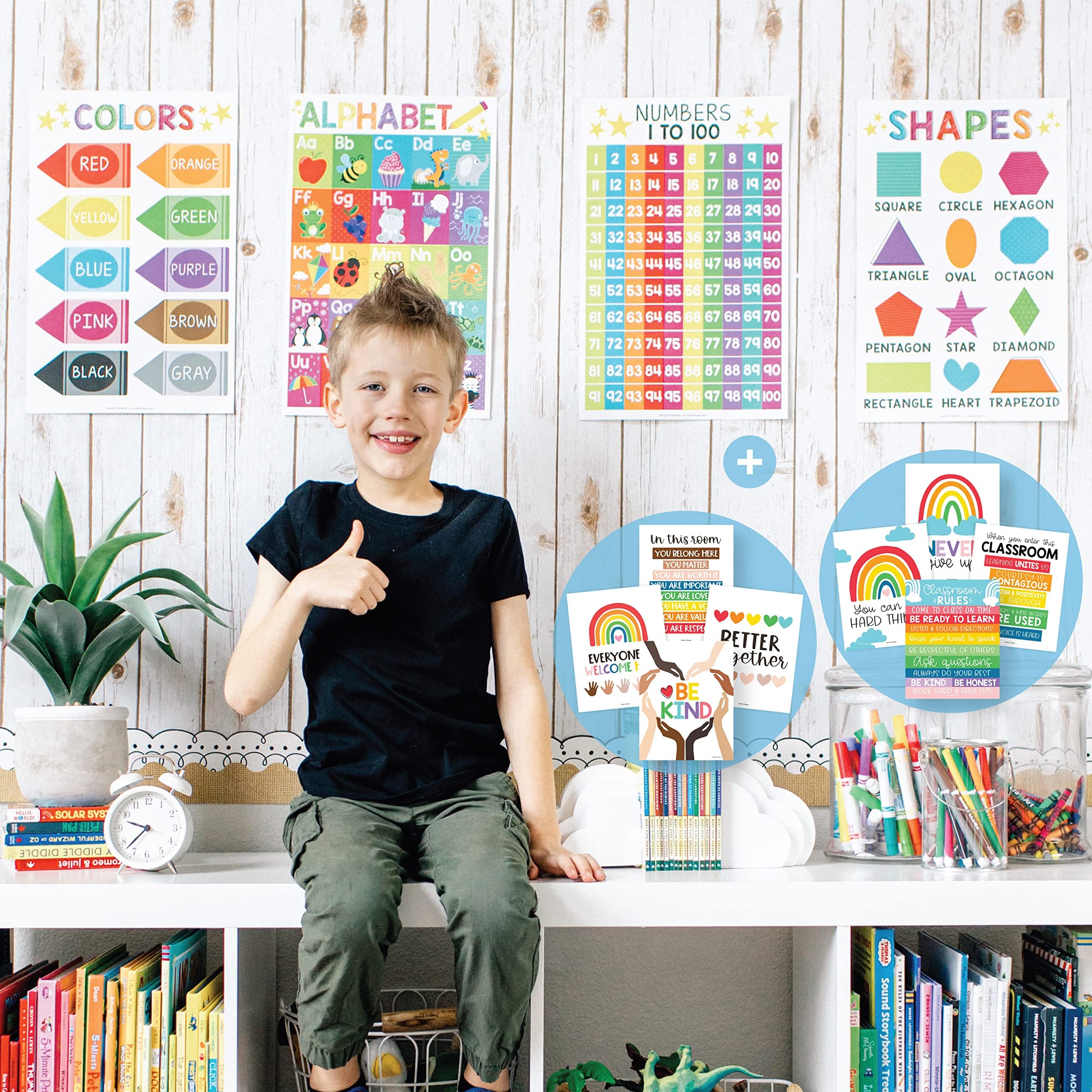 Amazon.com : Hadley Designs 16 Colorful Kids Educational Posters For ...