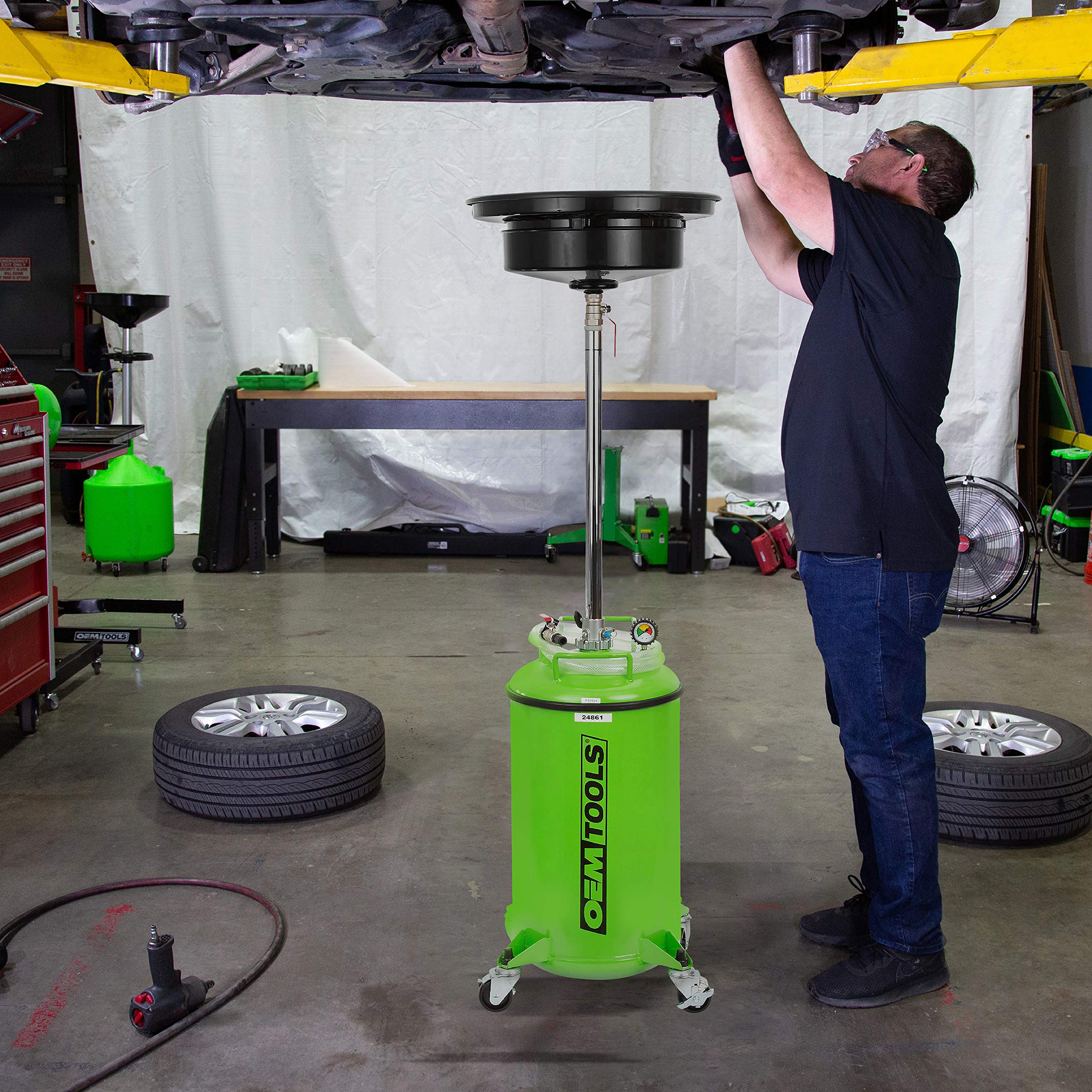 OEMTOOLS 24861 21 Gallon Waste Oil Drain, Automotive Oil Container with ...