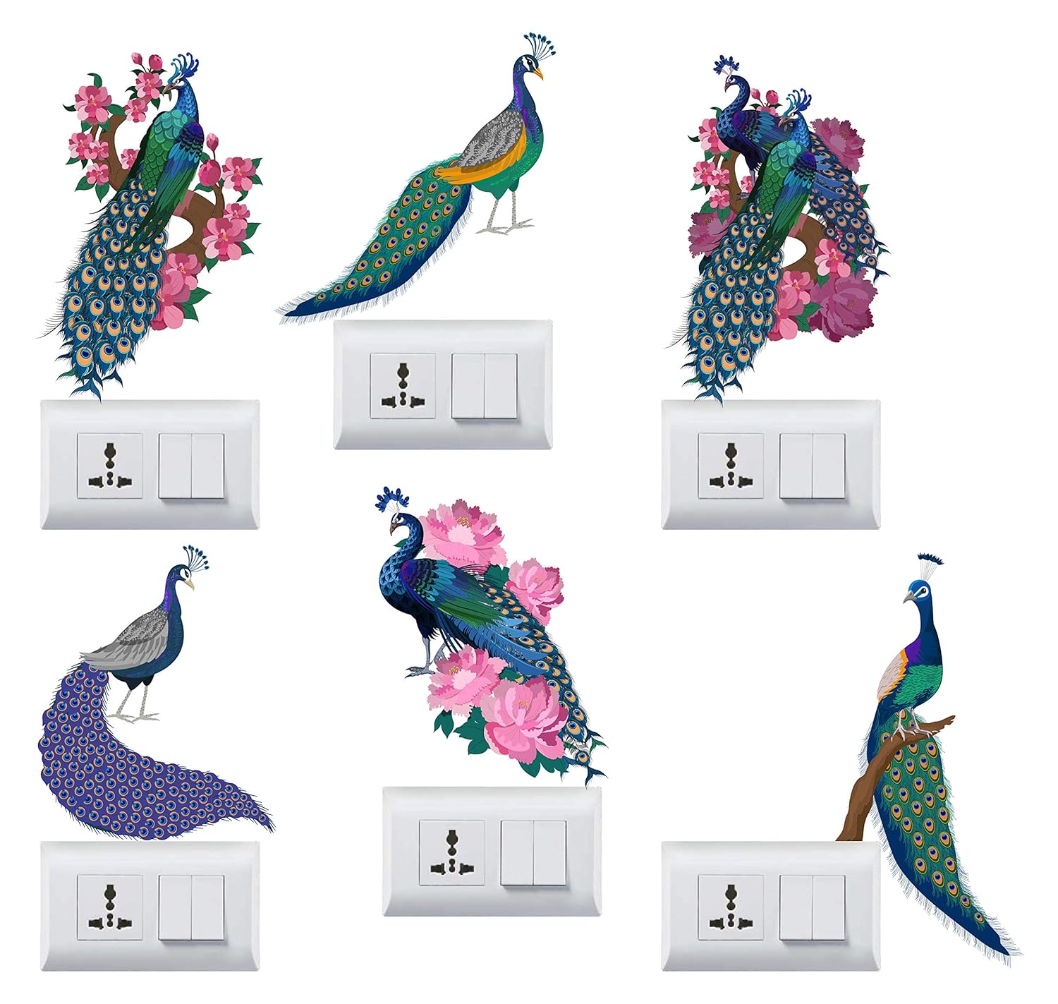 Buy DivineDesigns™ Peacock Switchboard Sticker | Sticker for Your Home ...