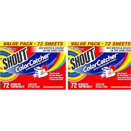 Amazon.com: Shout Color Catcher Dye-Trapping, In-Wash Cloths - 24 ea ...