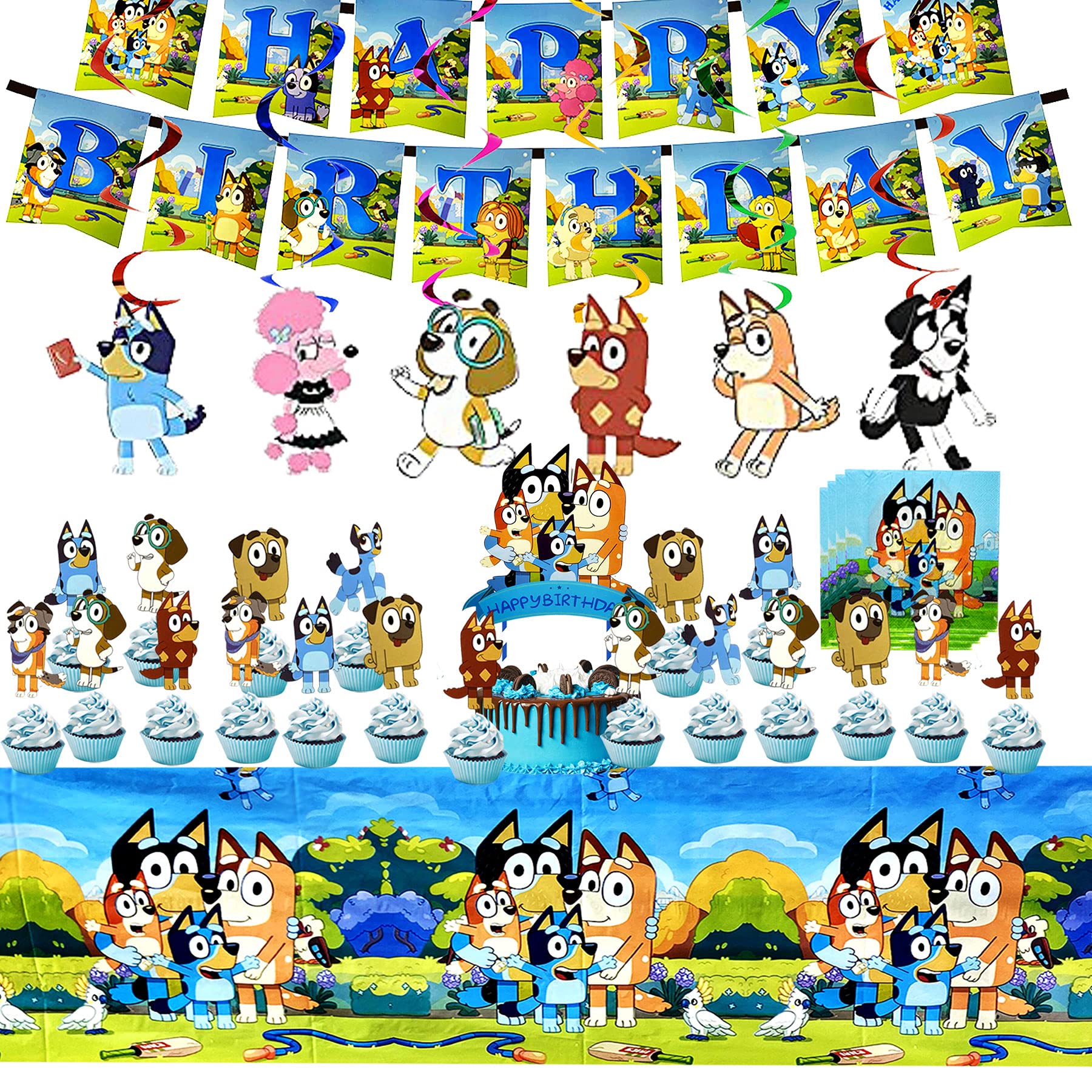 Buy Baby Bluey Party Favor Supplies, Bluey Party Birthday Decorations ...