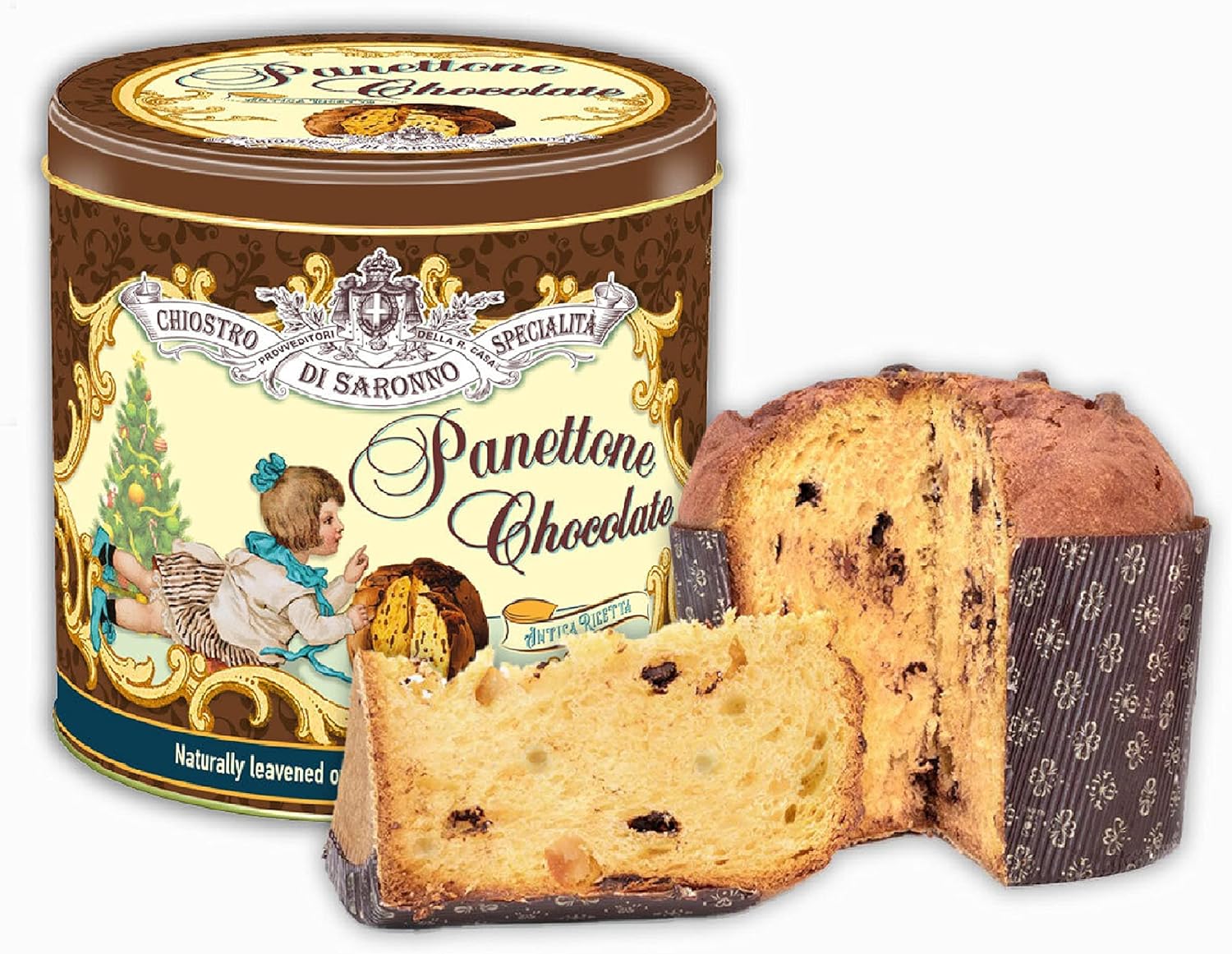 Chocolate Panettone Tin Box - Authentic Chiostro Di Saronno Chocolate ...