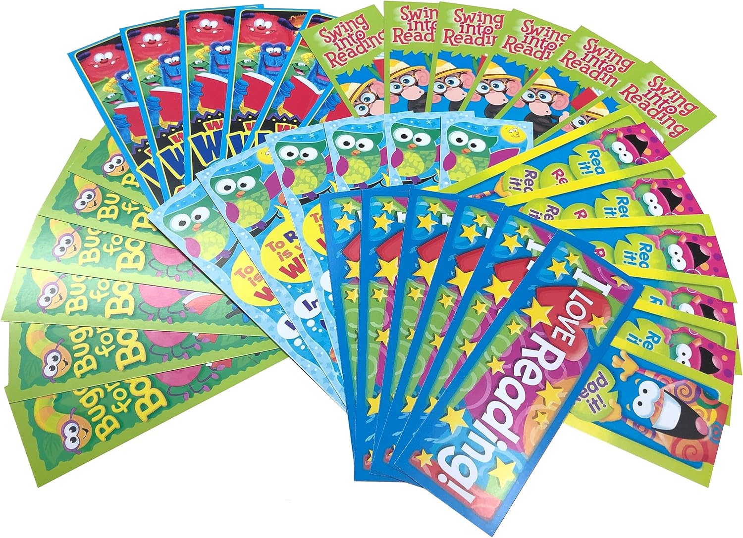 Amazon.com : 12 Mixed Design Reading Reward and Incentive Bookmarks for ...