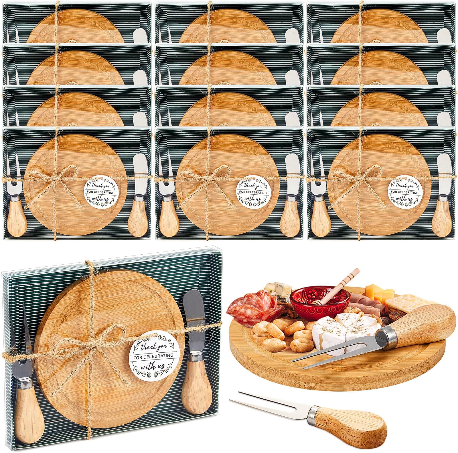 Amazon.com: Maxcheck 12 Sets Bridal Shower Baby Prizes Cheese Board Set ...