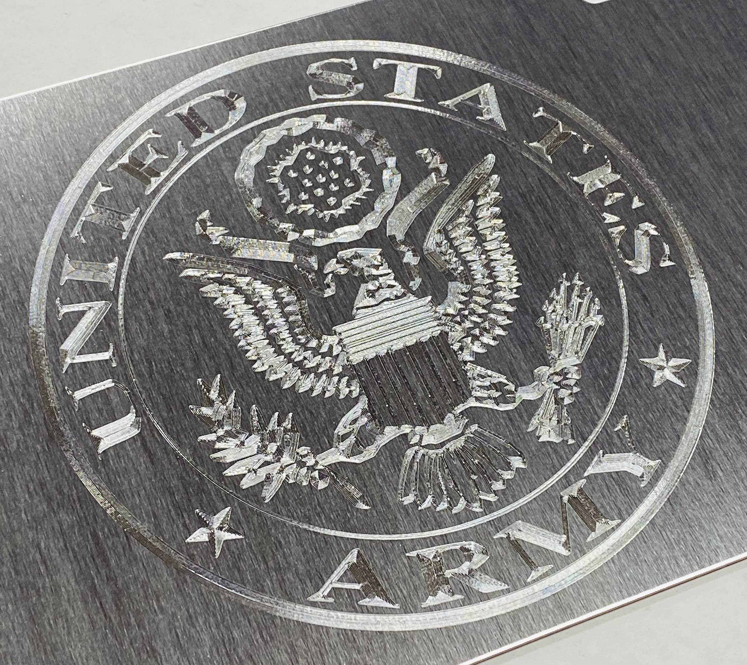 Amazon.com: Silver on Silver Engraved US Army Military Car Tag Diamond ...