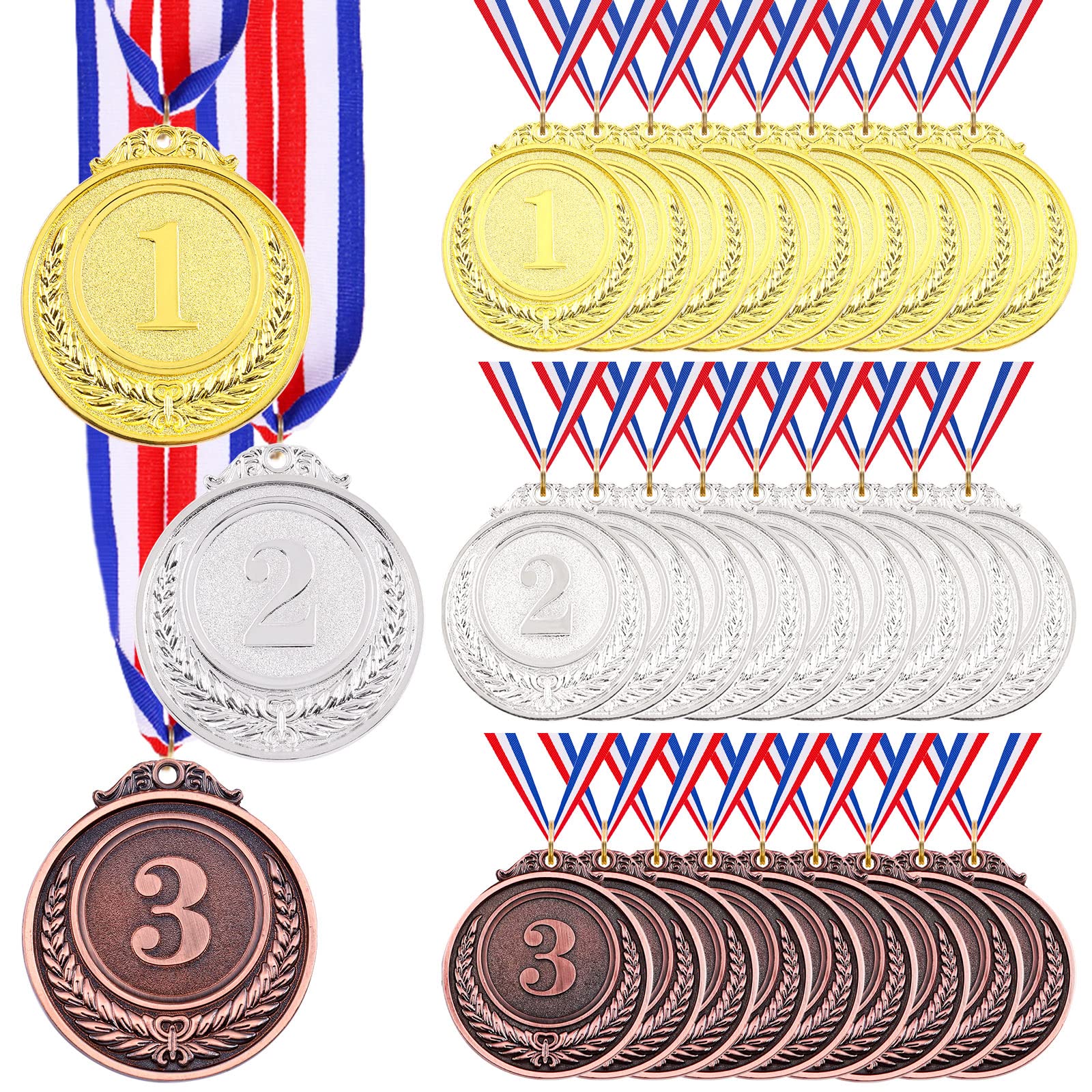 Swpeet Metal Gold Silver Bronze Award Medals With Ribbon Olympic ...