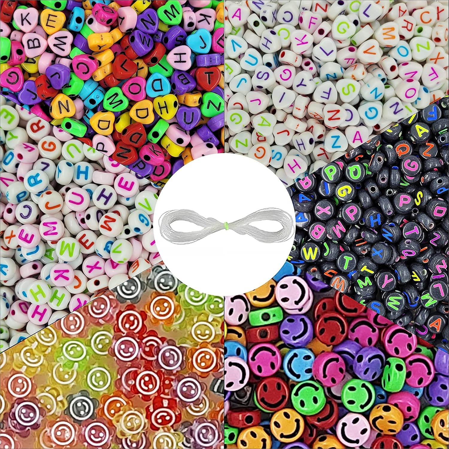 INDIKONB Alphabet and Emoji Beads | Beads for Jewelry Art and Craft ...