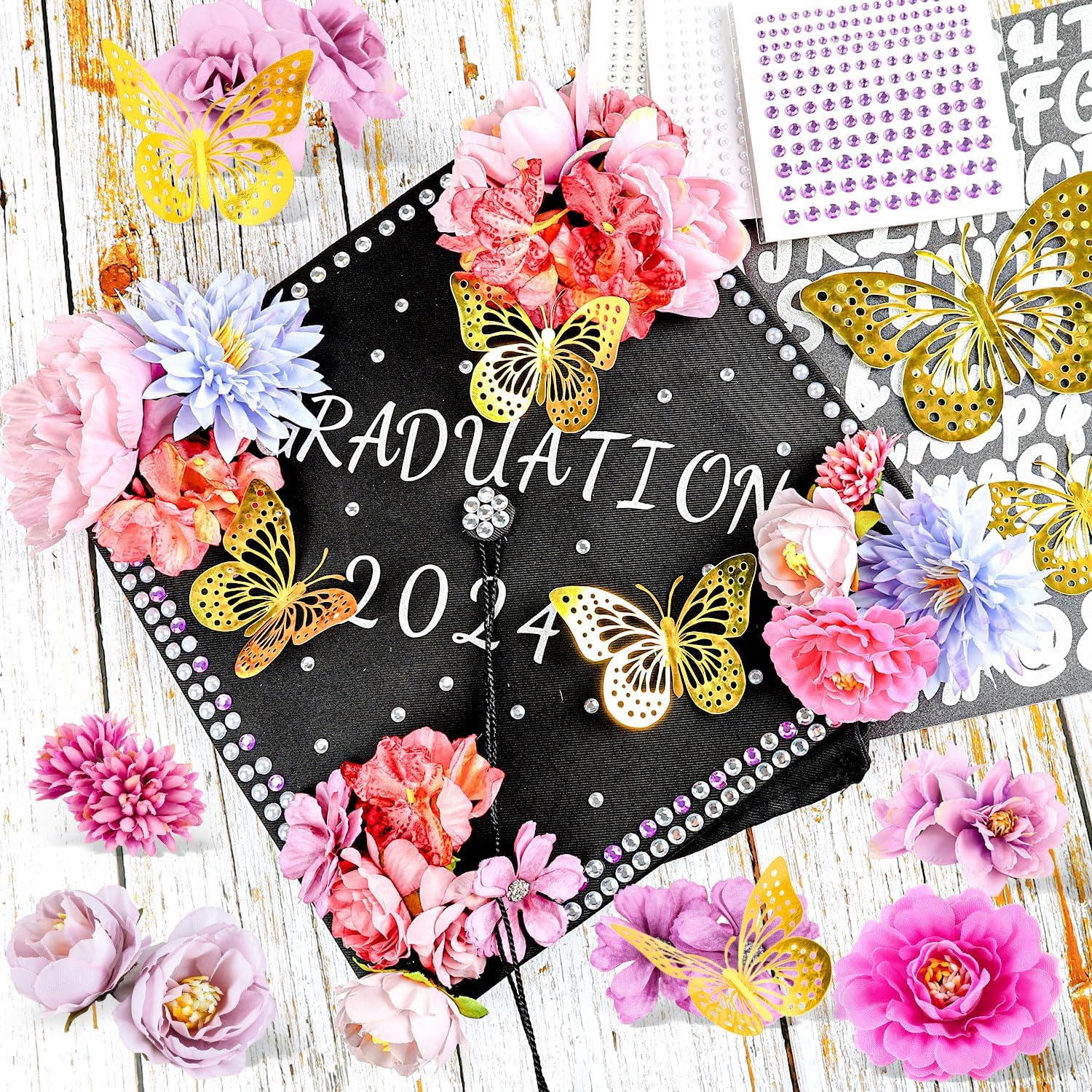 Amazon.com: Graduation Cap Decorations Kit Grad Cap Decorations Letters ...