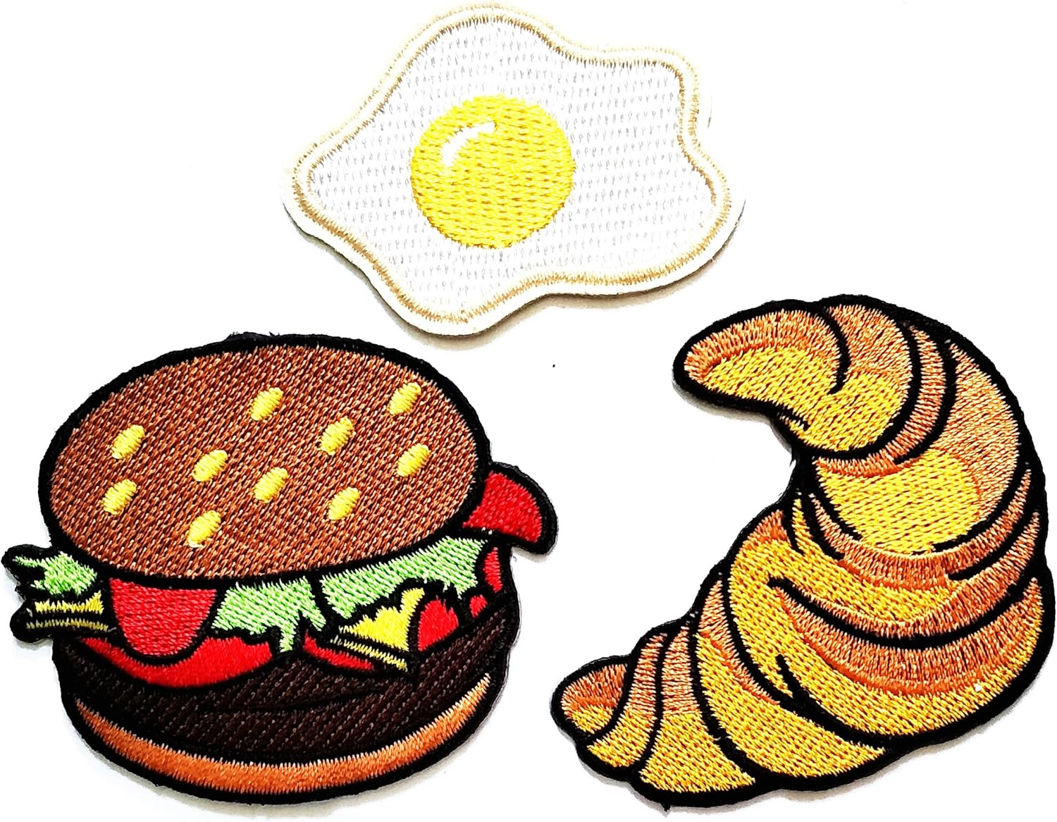 Amazon.com: Nipitshop Patches Set of 3 Brown Croissant Bread Patch ...