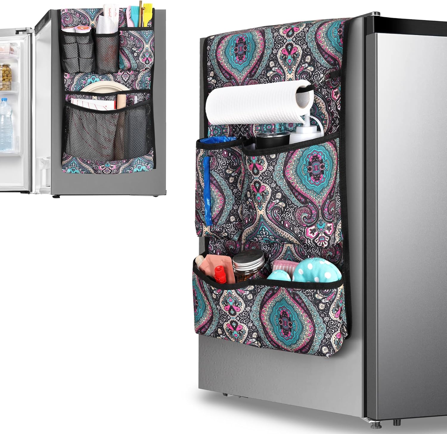 Amazon.com - Rexmica Mini Fridge Organizer, Dust Cover with Multiple ...