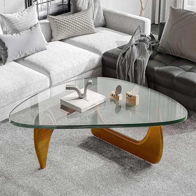 JiangyanBD Mid-Century Modern Coffee Table, Triangle Coffee Tables For ...