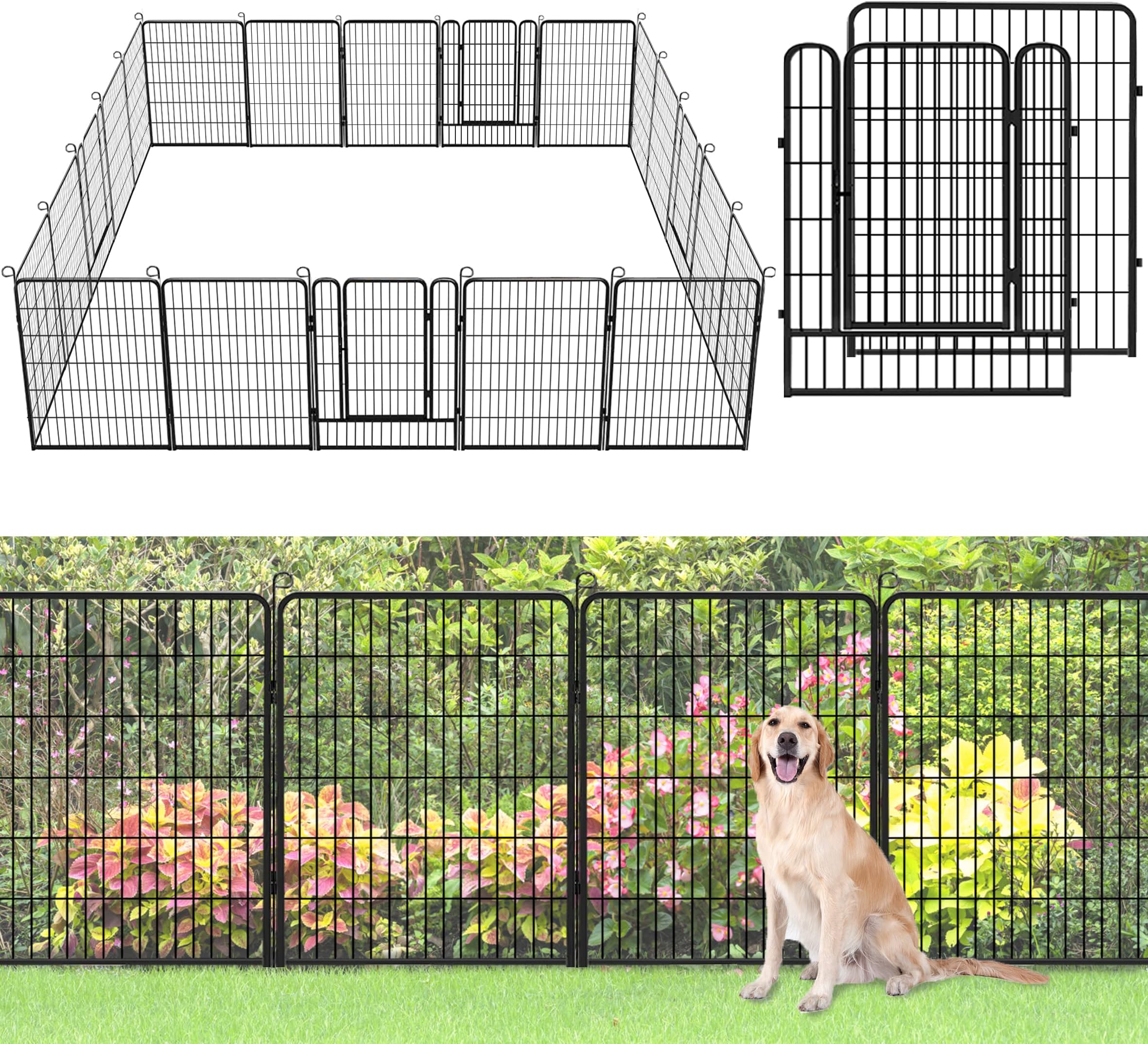 Amazon.com : Jhsomdr Decorative Fence Panels Dog Fencing Outdoor Garden ...