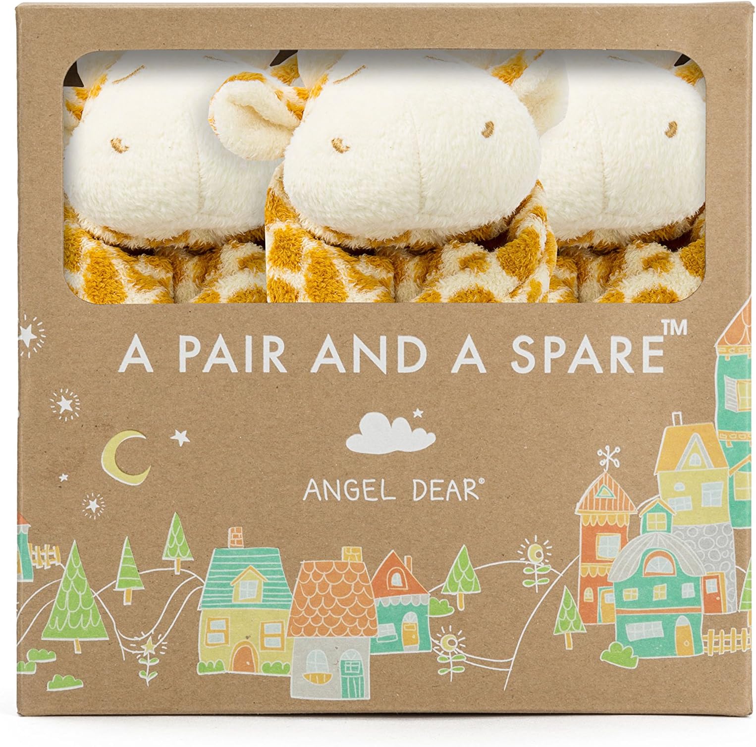 Amazon.com: Angel Dear - Brown Giraffe, Pair And A Spare Blankie Set : Baby