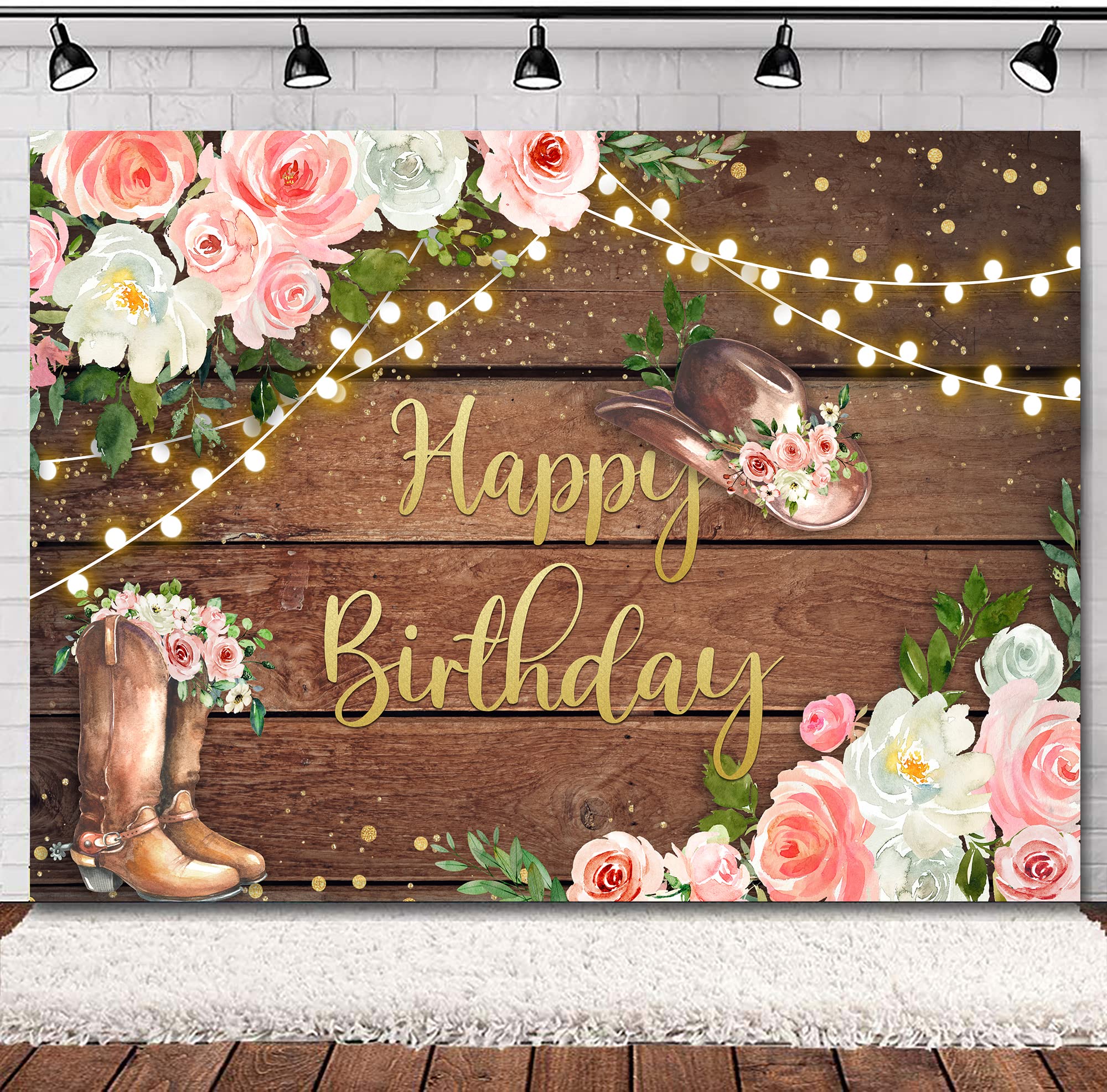 SVBright Cowgirl Birthday Backdrop for Woman 7Wx5H Western Rustic ...