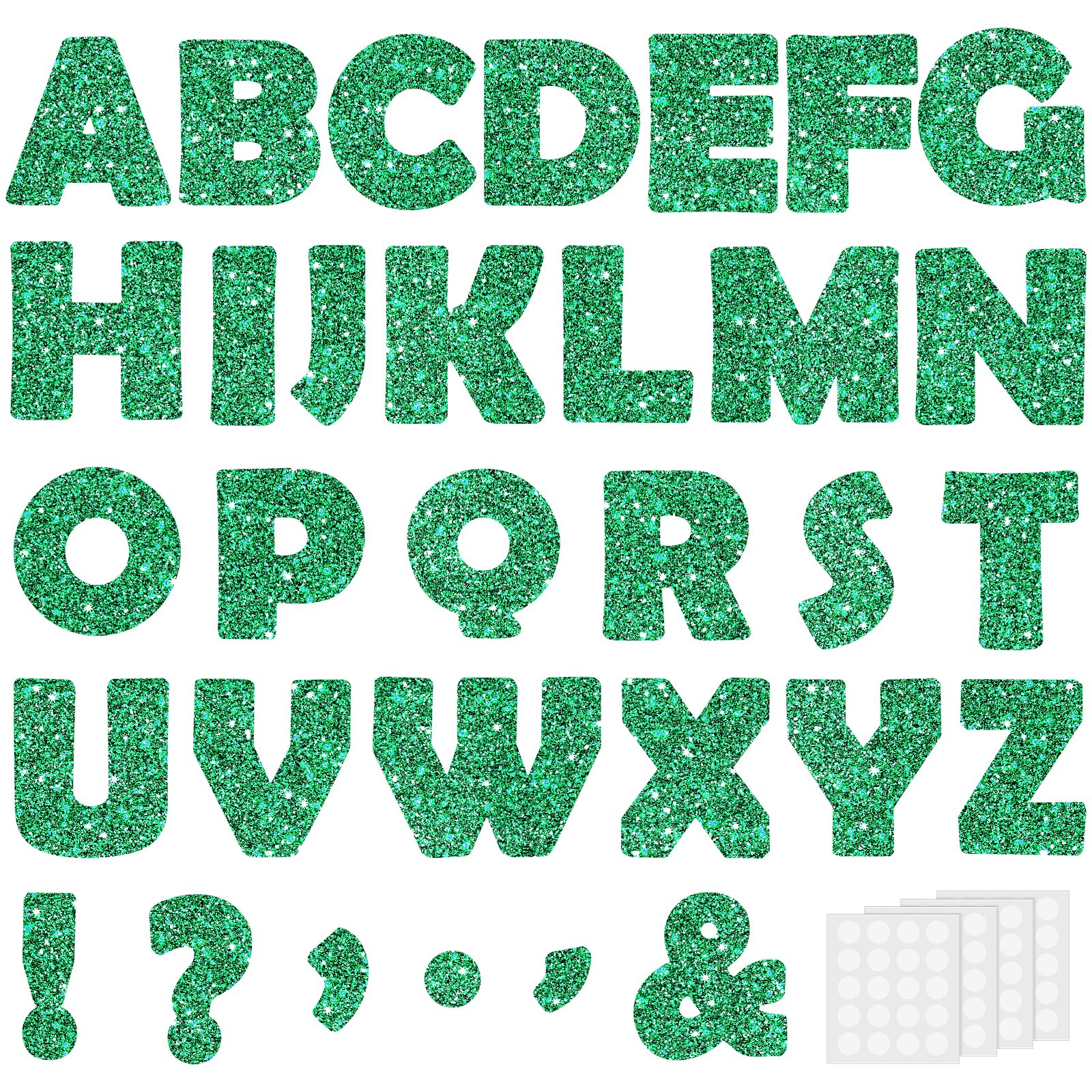 Snapklik.com : Meetory 154Pcs 7” Glitter Green Bulletin Board Letters ...