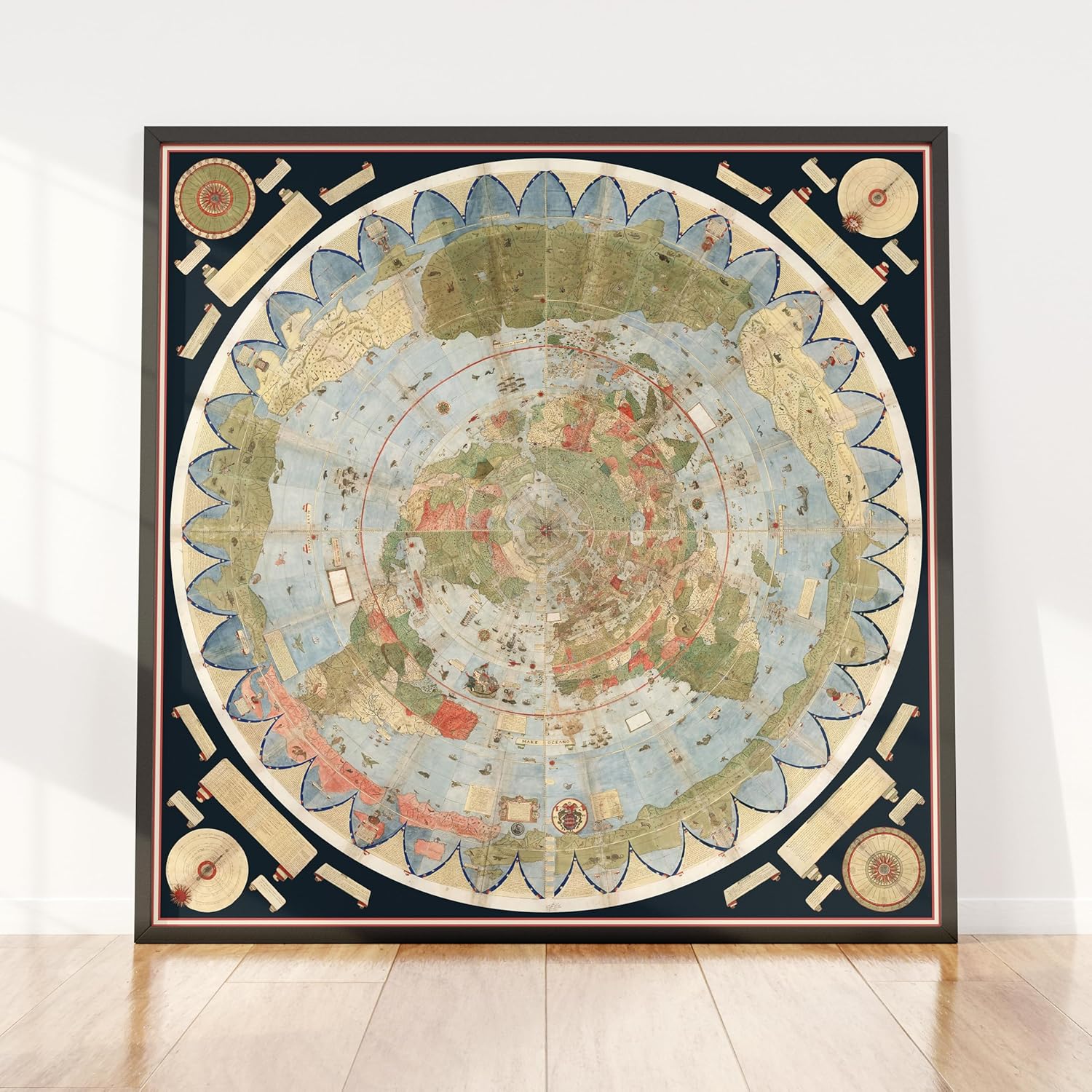 Mapa histórico, mapa del mundo, 1587, Urbano Monte, arte de pared ...
