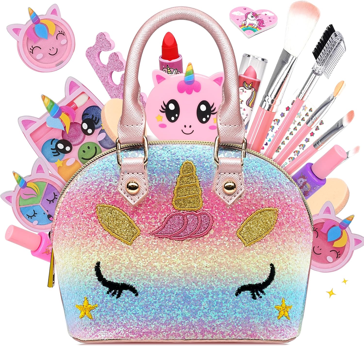 Kids Makeup Kit for Girl - Unicorn Play Makeup, Washable Safe & Non ...
