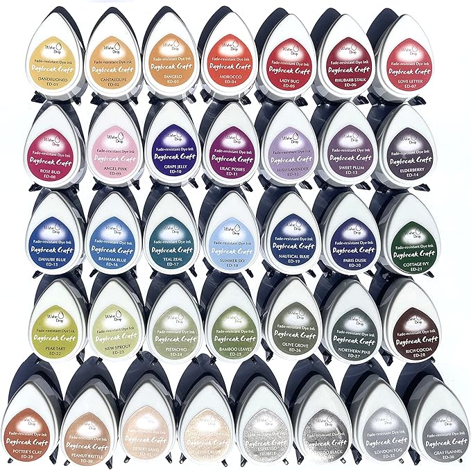 Amazon.com: 36 Colors Tear Drop Ink Pad Stamp DIY Craft Inkpad Home ...