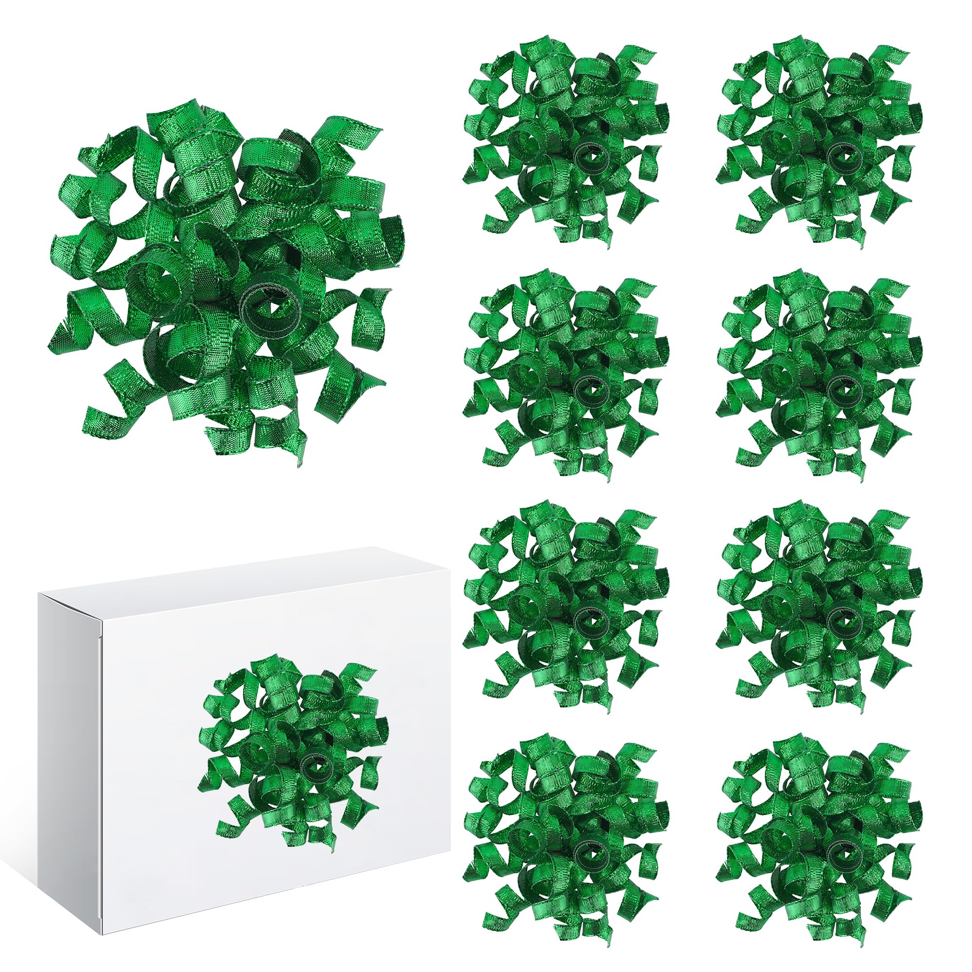 Amazon.com: AIMUDI Green Metallic Curly Bows for Gift Wrapping 5 ...