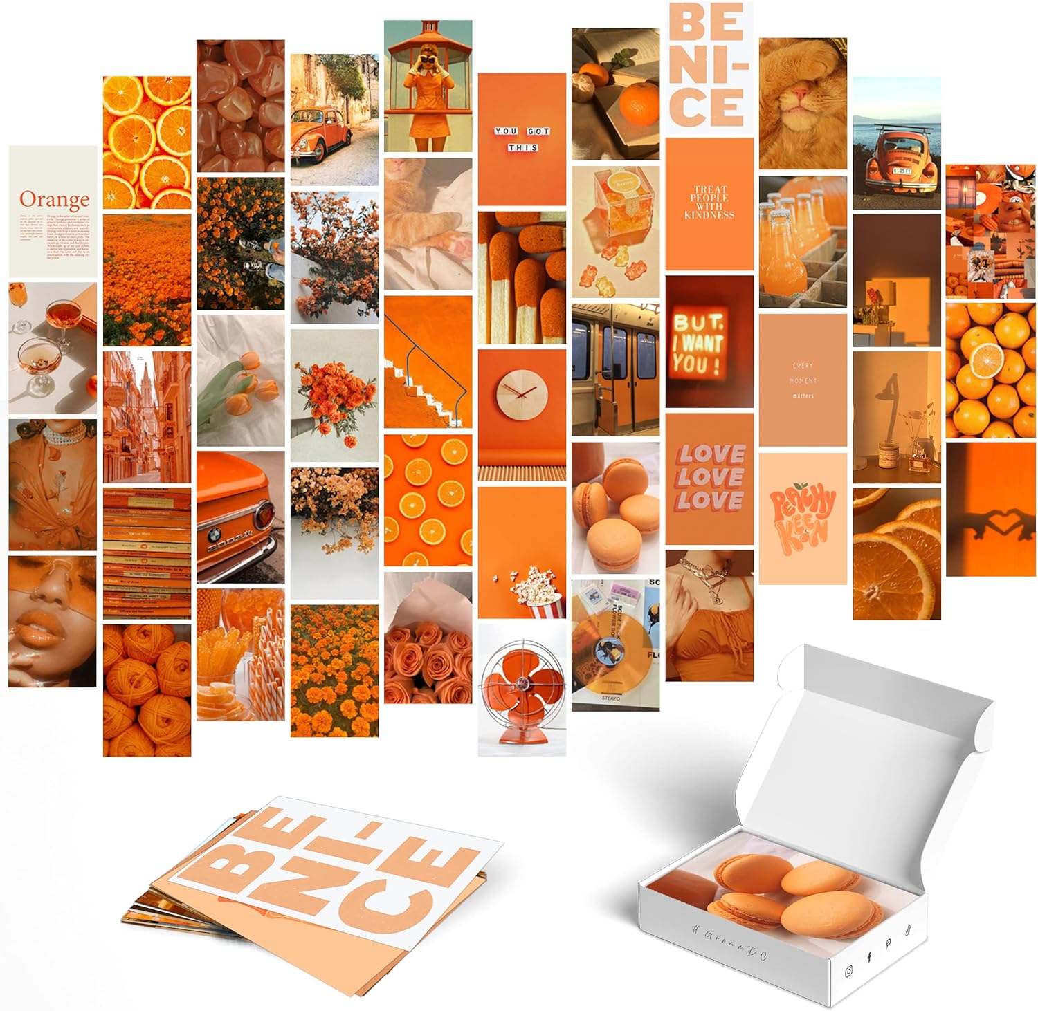 Amazon.com: Y2K BOO Vibrant Orange Wall Collage Kit - 50 Aesthetic ...