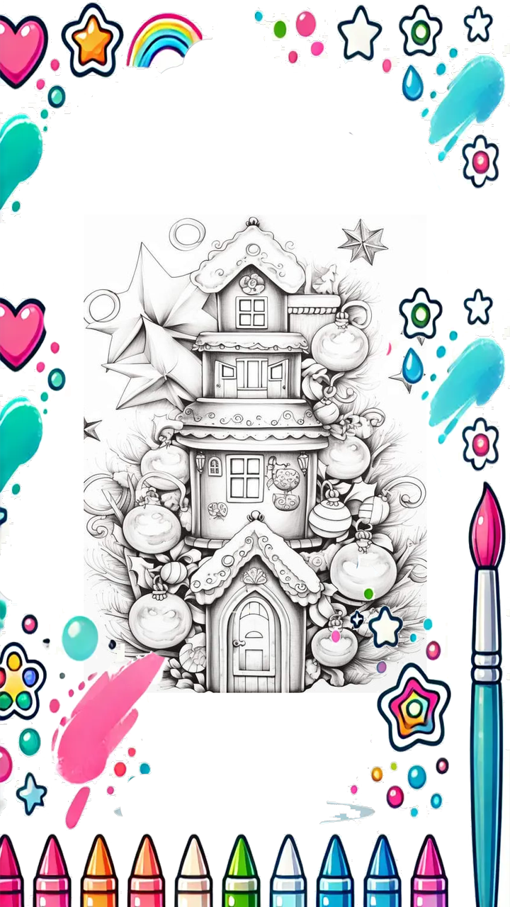 Christmas Balls Coloring Book: Holiday Drawing & Paint Game | Festive ...