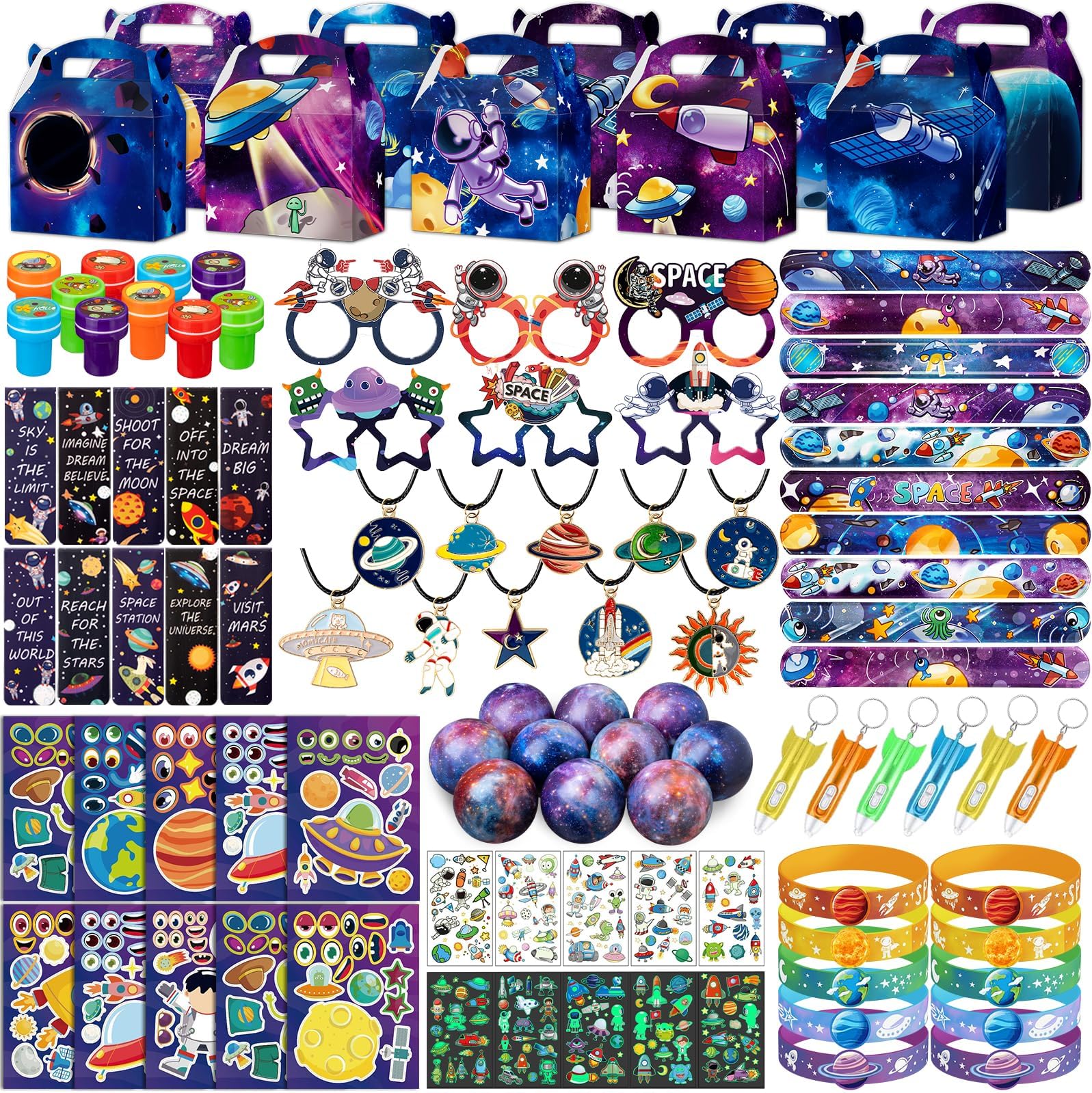 Amazon.com : Teling 24 Pieces Outer Space Galaxy Mini Notepads Space ...