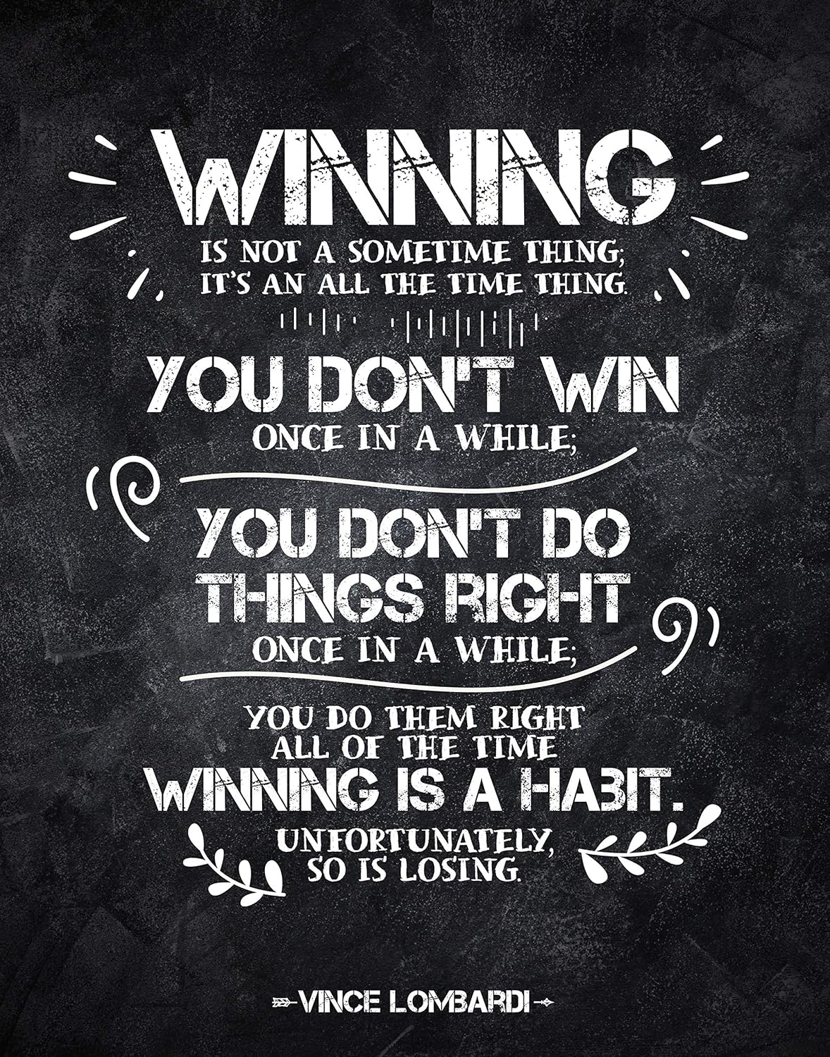 Amazon.com: H+CO Vince Lombardi Winning Quote Wall Art Print ...
