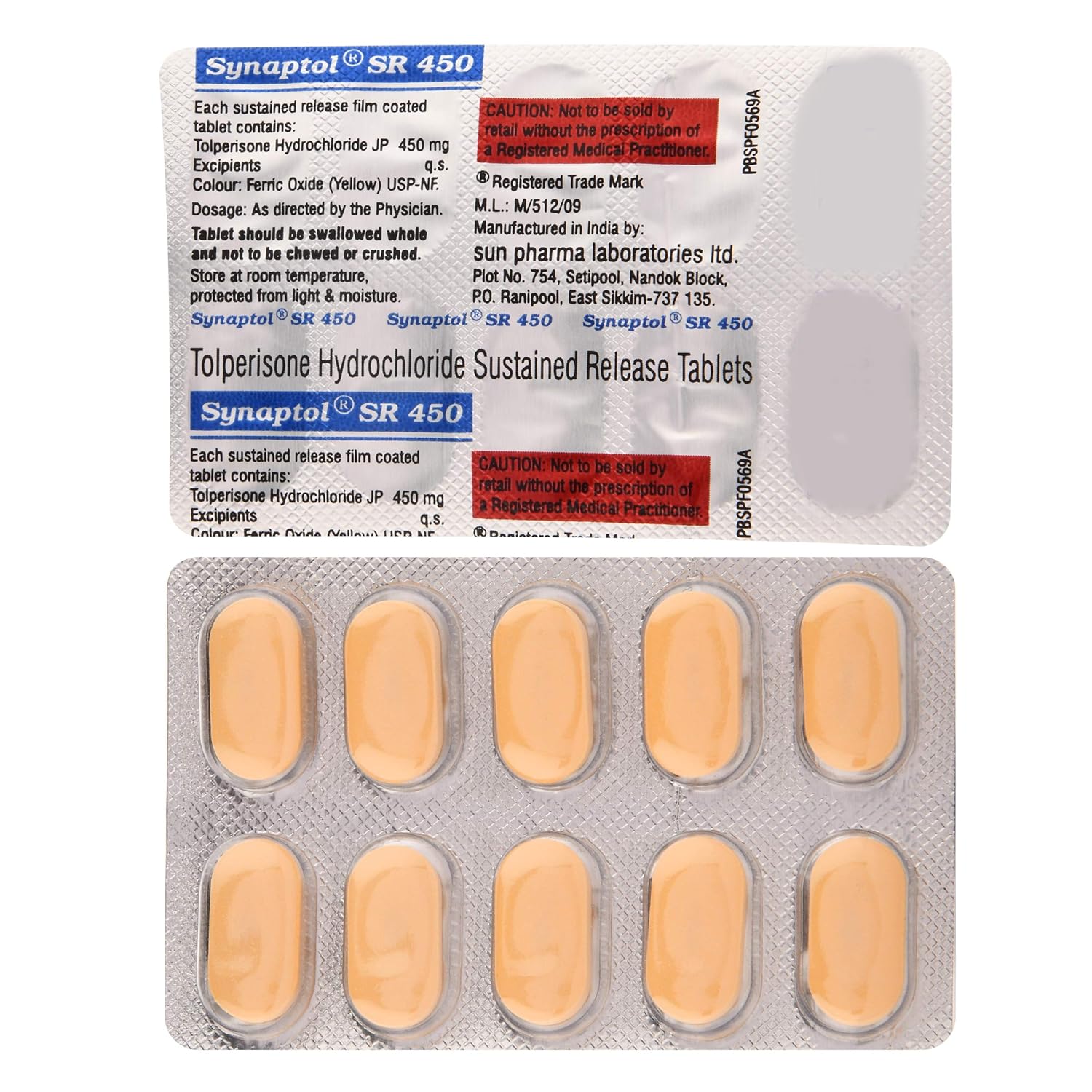 Synaptol SR 450 - Strip of 10 Tablets : Amazon.in: Health & Personal Care