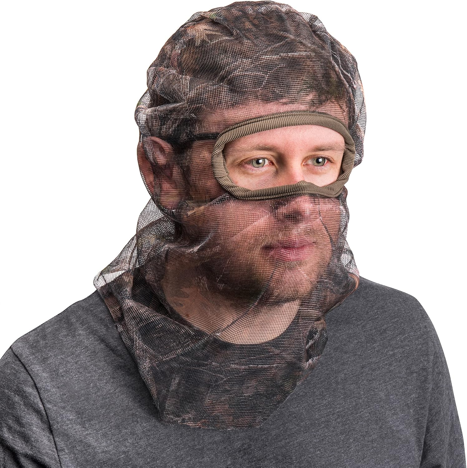 Amazon.com: Men's Full Cover Form Fit Mesh Facemask Camouflage ...