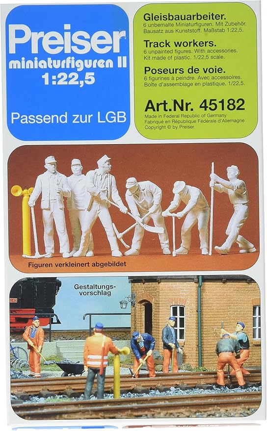Amazon.com: Preiser 45182 Unpainted Figures Railroad Track Crew (Unpainted) Package(6) G Model ...