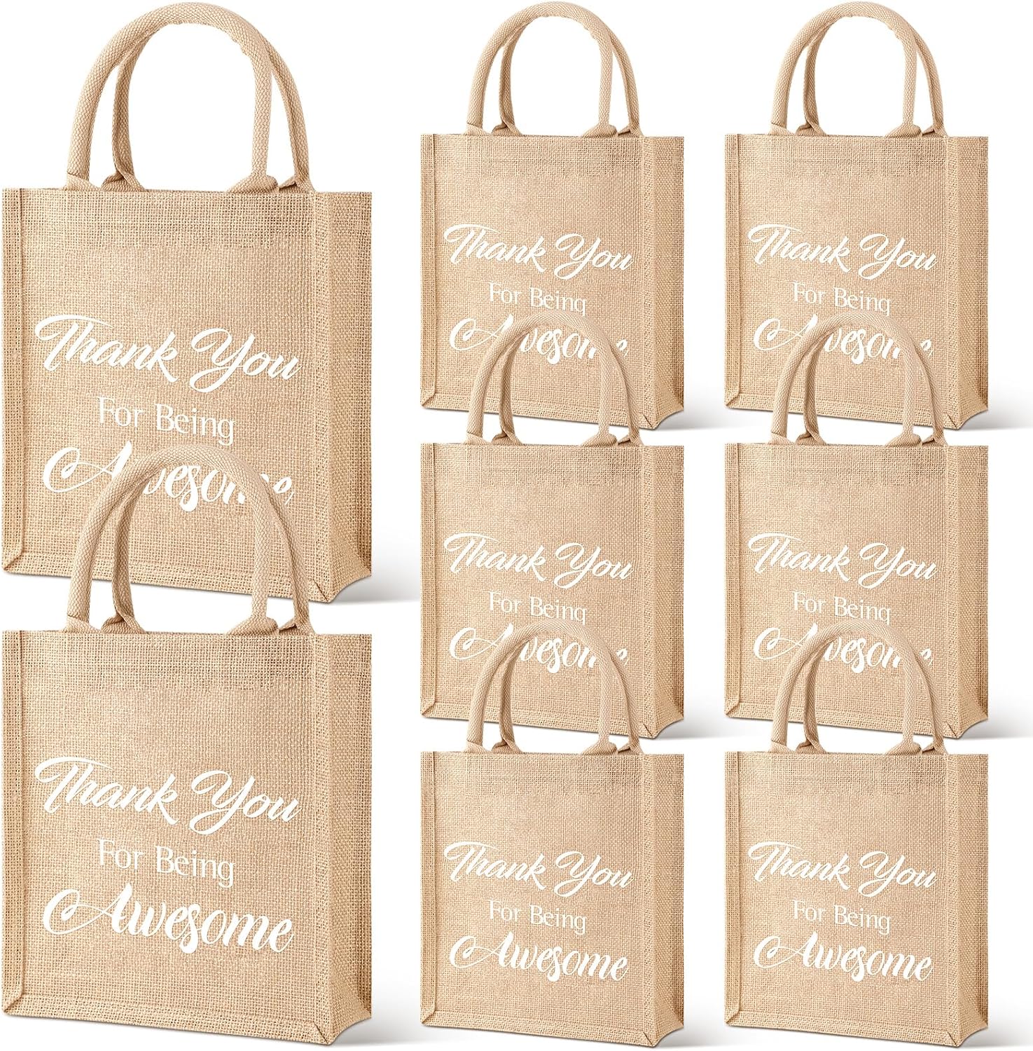 Amazon.com: Windyun 10 Pcs Employee Appreciation Burlap Tote Bags ...