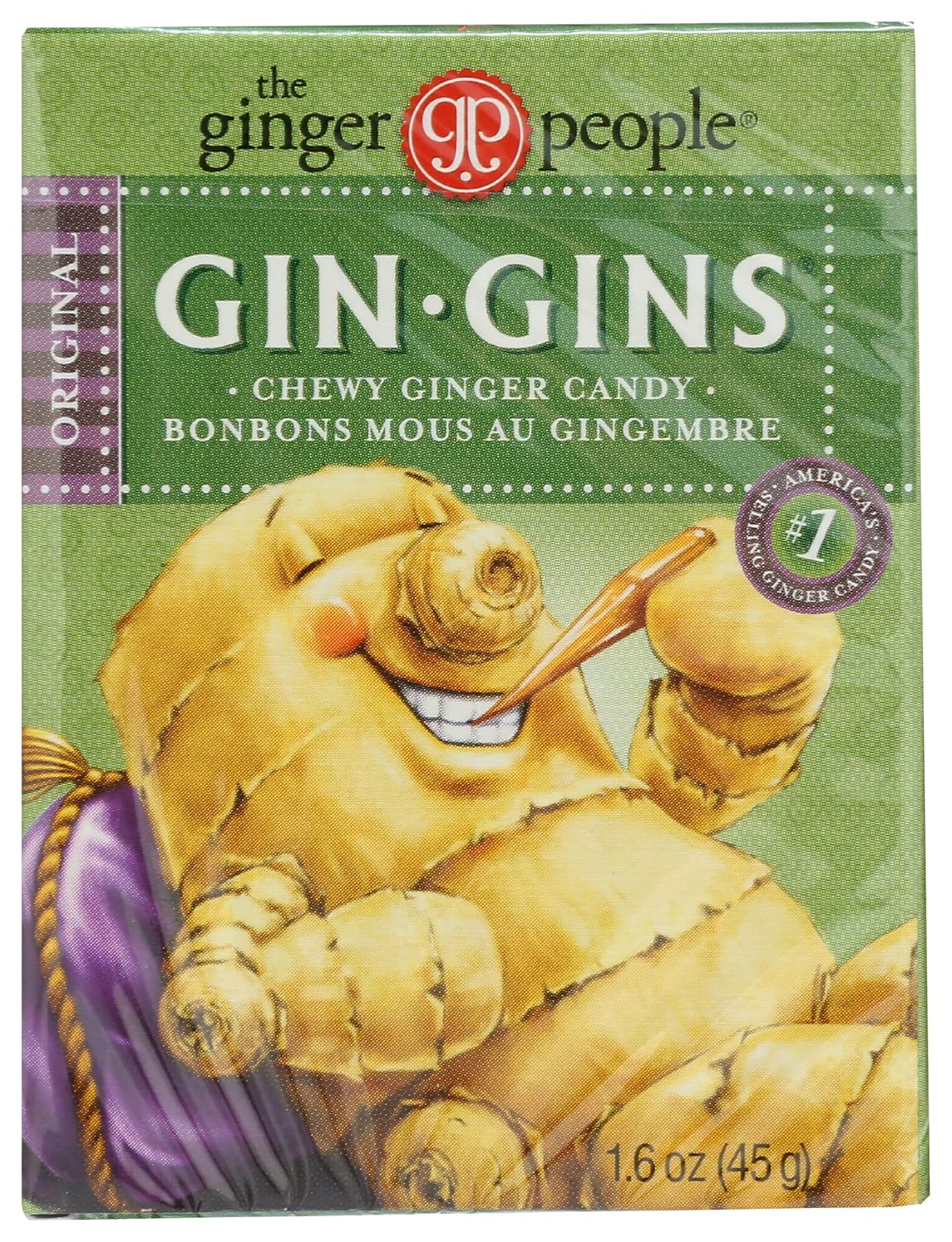 Amazon.com : Ginger People Gingins Chewy Original Travel Packs, 1.6 ...