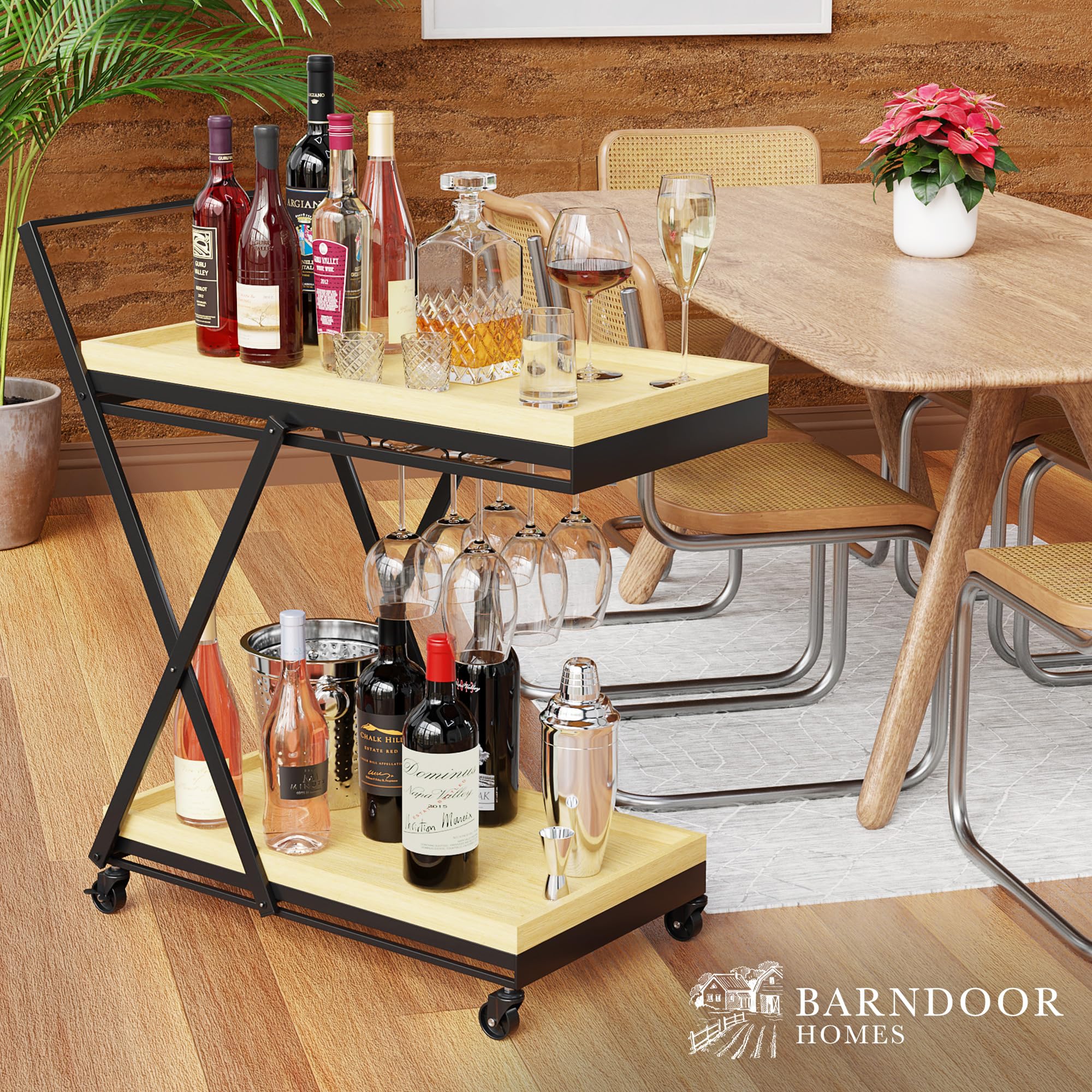 Portable Wine Bar Furniture Gaomon Bar Carts For The Home With 2