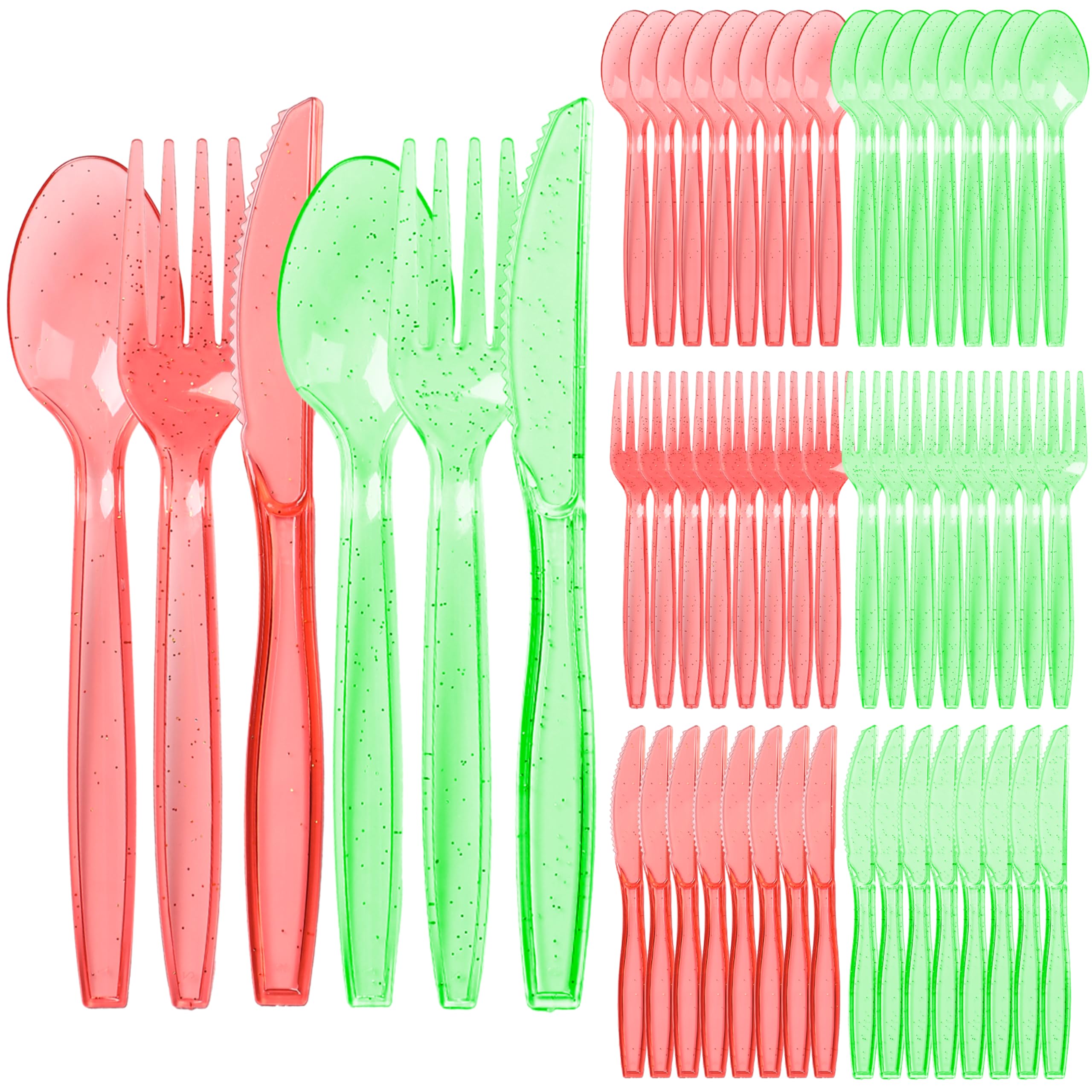 Amazon.com: 150 PCS Colorful Plastic Silverware Set Glitter Disposable ...