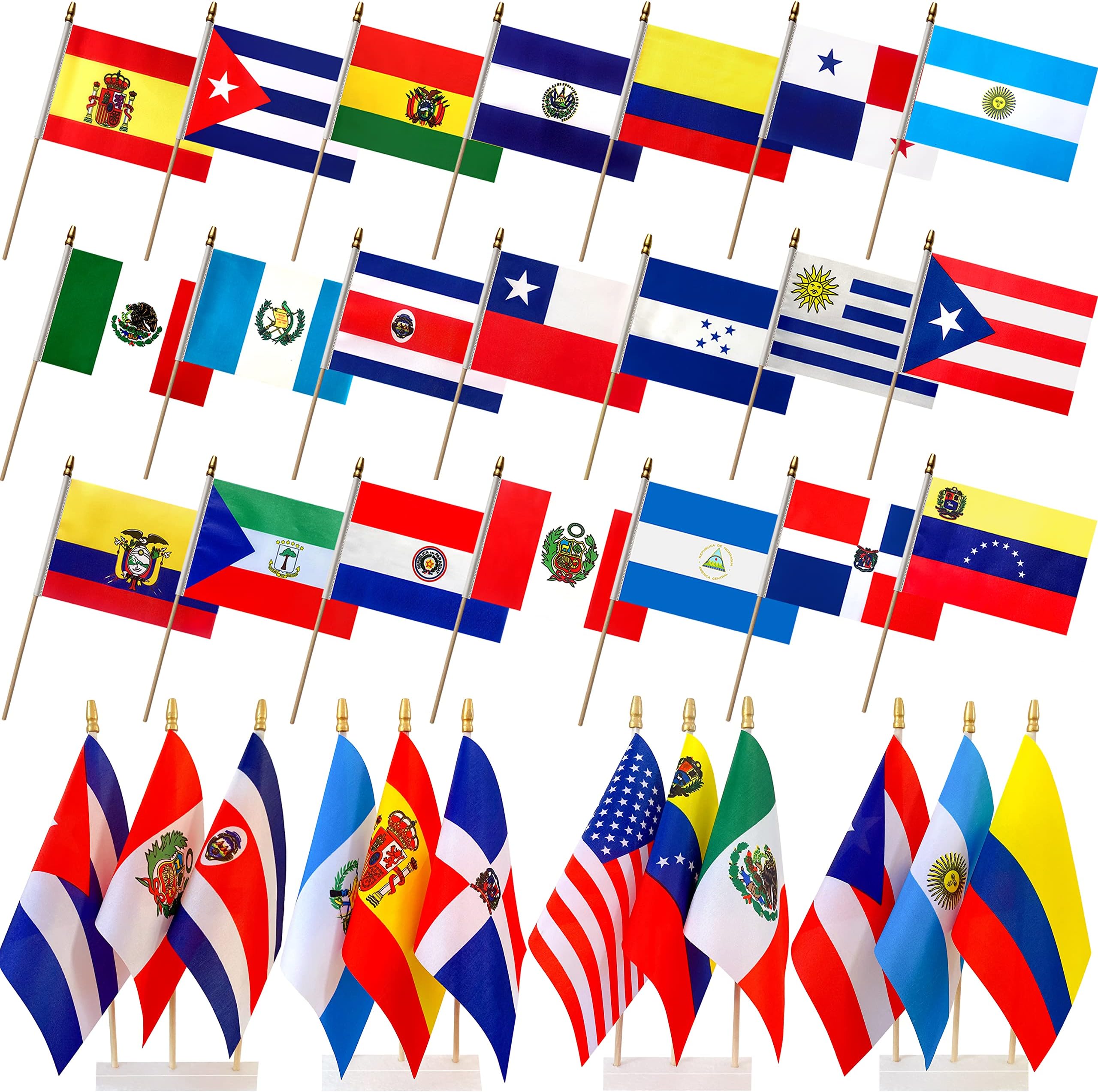 Amazon.com : WEITBF 22 Countries Spanish Speaking Stick Flags - Small ...