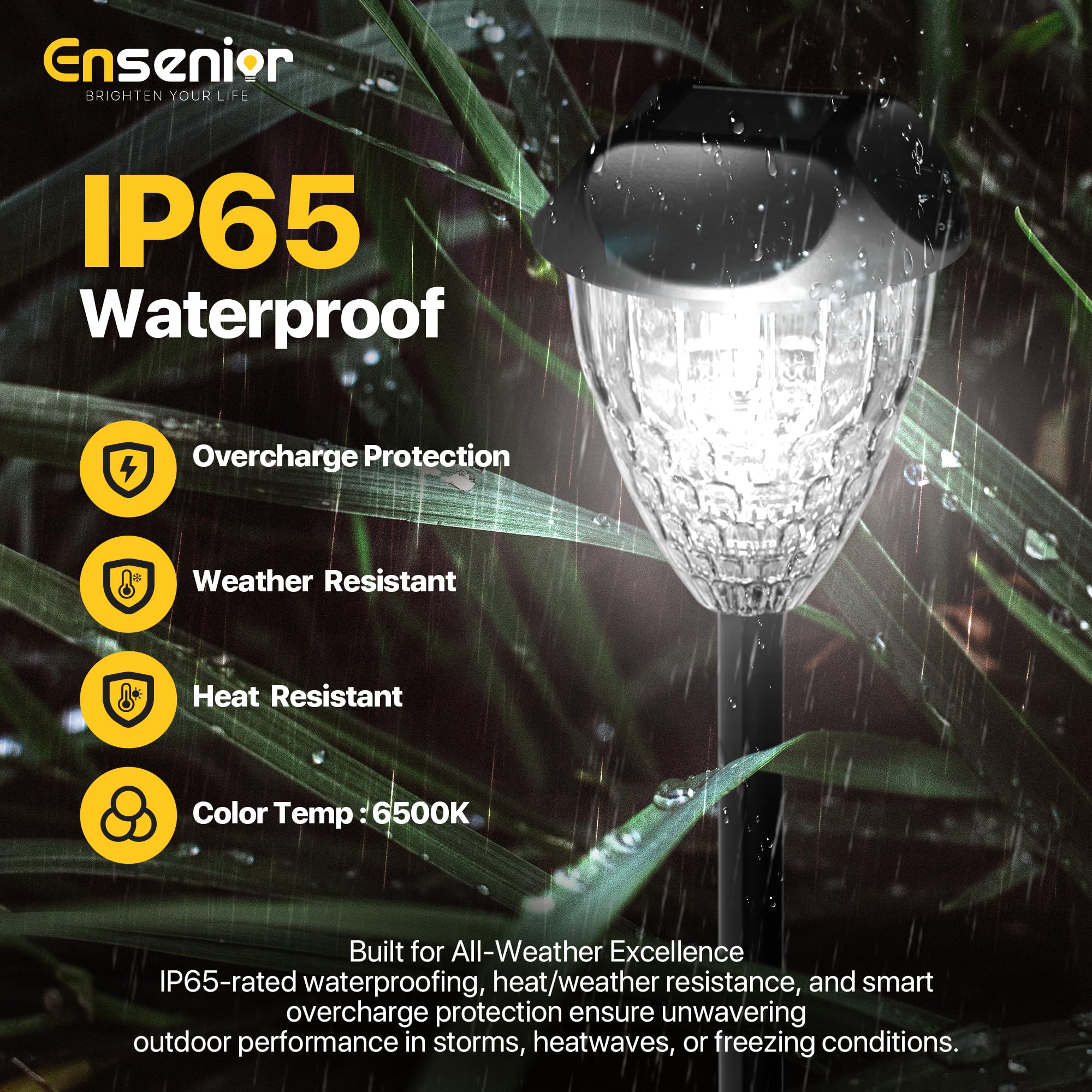 Snapklik.com : 8-Pack Solar Lights Outdoor, Auto ON/Off 6500K LED Solar ...