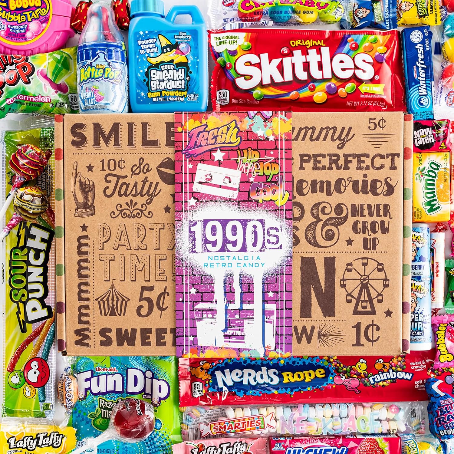 Amazon.com : VINTAGE CANDY CO. 1990s RETRO CANDY GIFT BOX - 90s ...