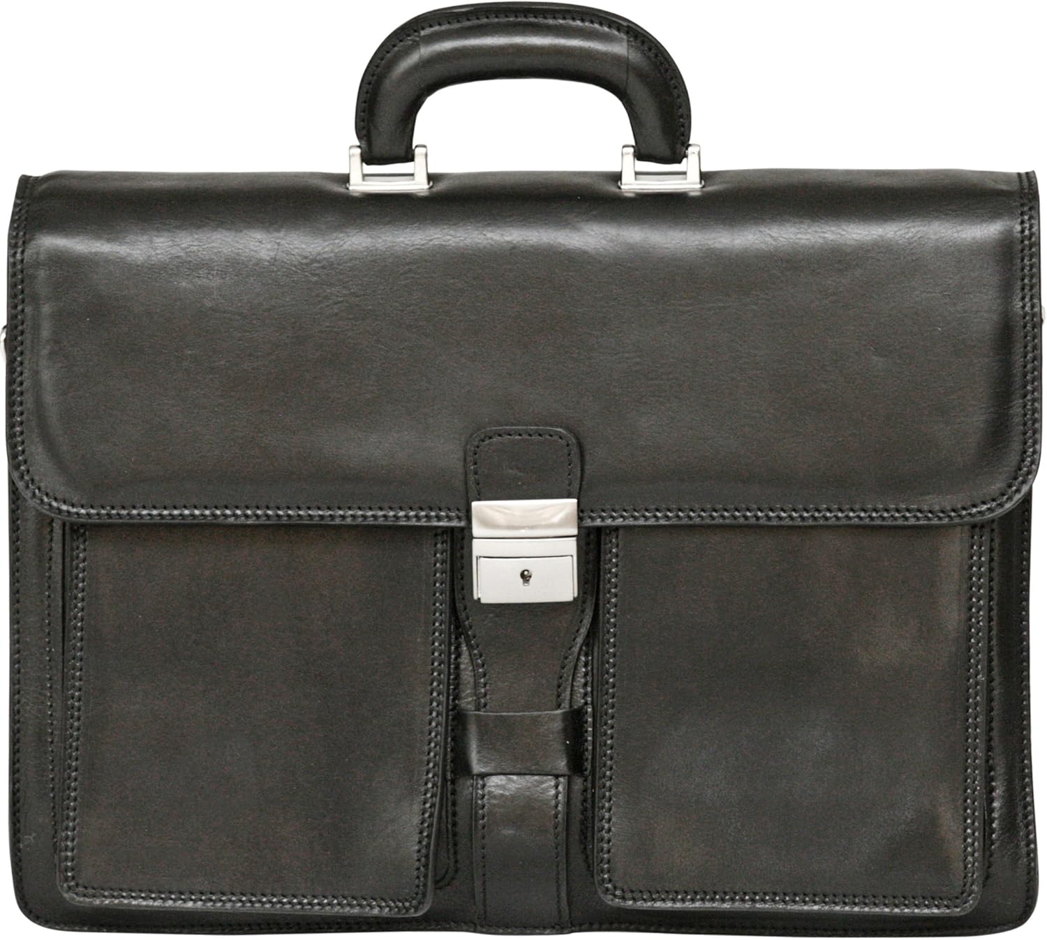 Amazon.com | Genuine Italian Large Flapover Briefcase Messenger Bag ...