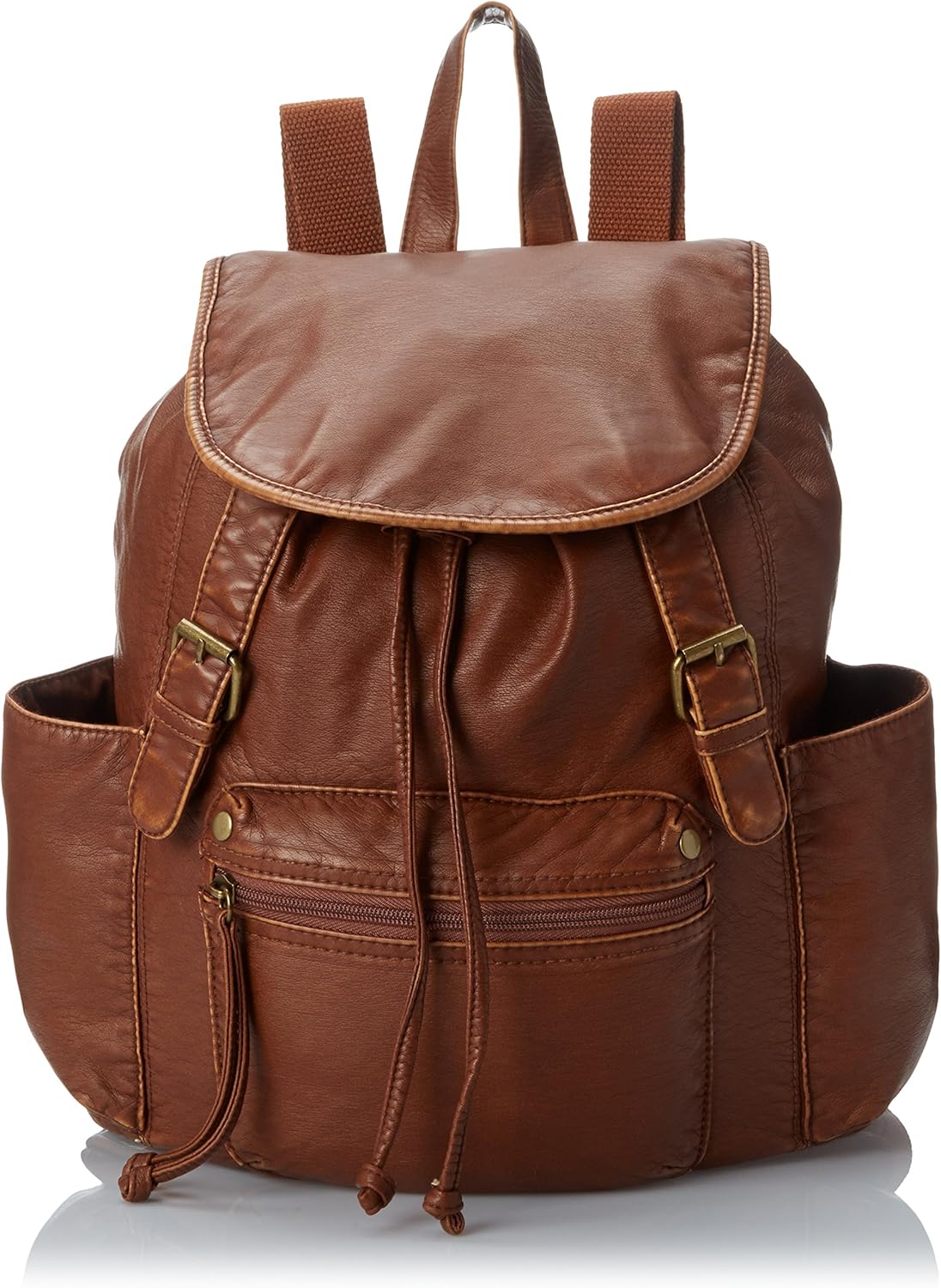 Amazon.com: LuLu Washed Backpack Handbag, Cognac, One Size : Clothing ...