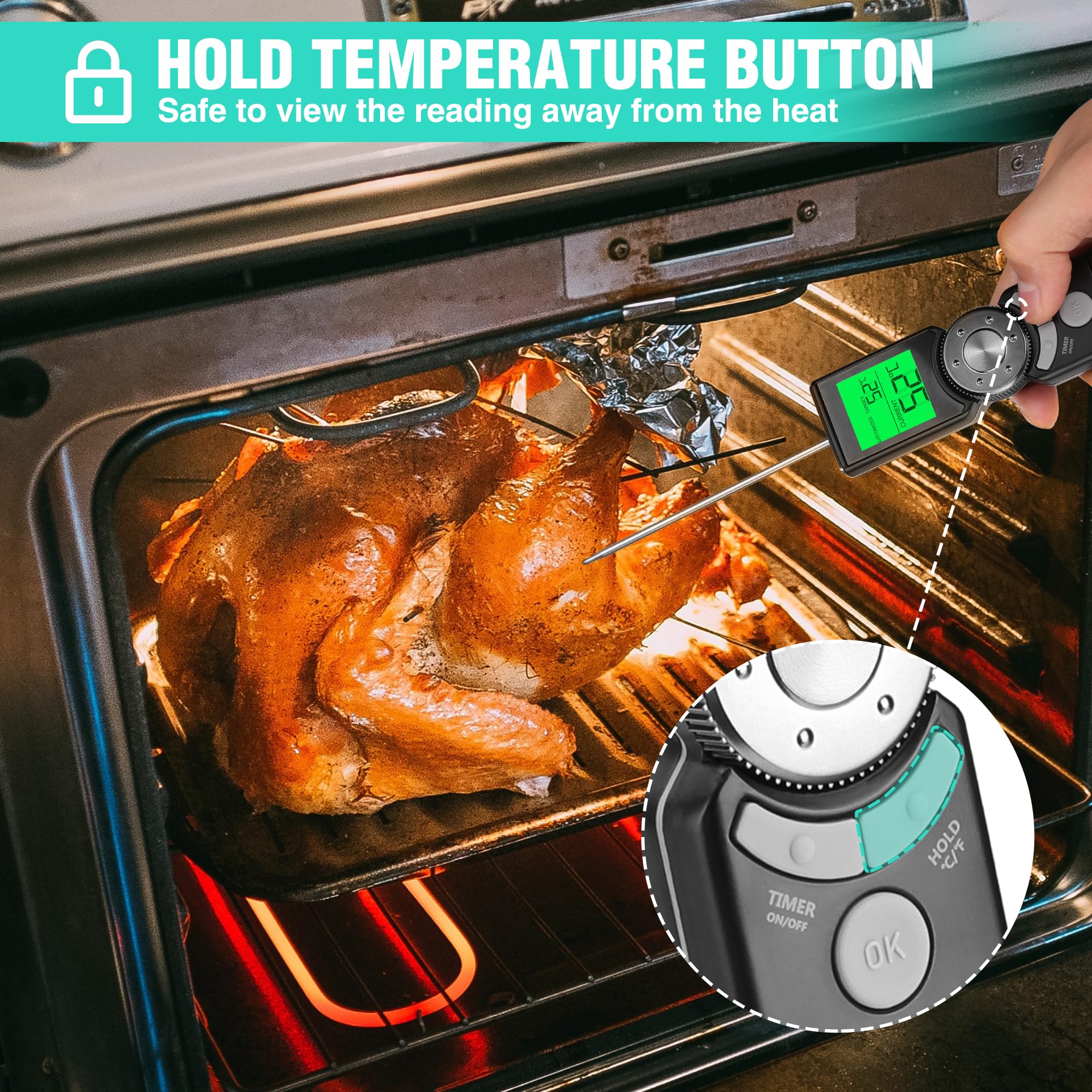 Snapklik.com : HAUSHOF Instant Read Meat Thermometer Digital, High ...