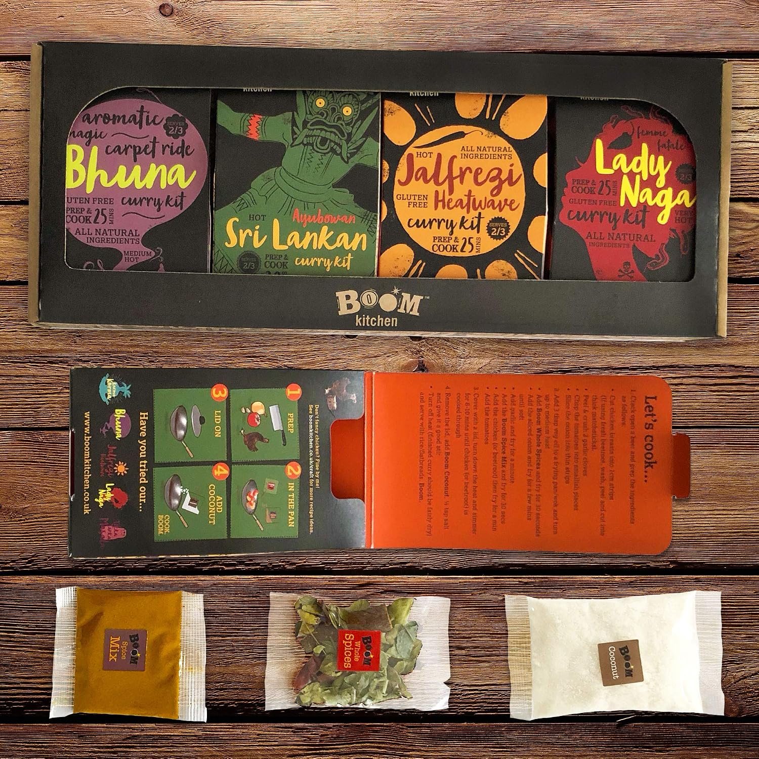 Medium - Hot, Scratch Cook Curry Kit Gift Set, 4 Award Winning Dishes ...