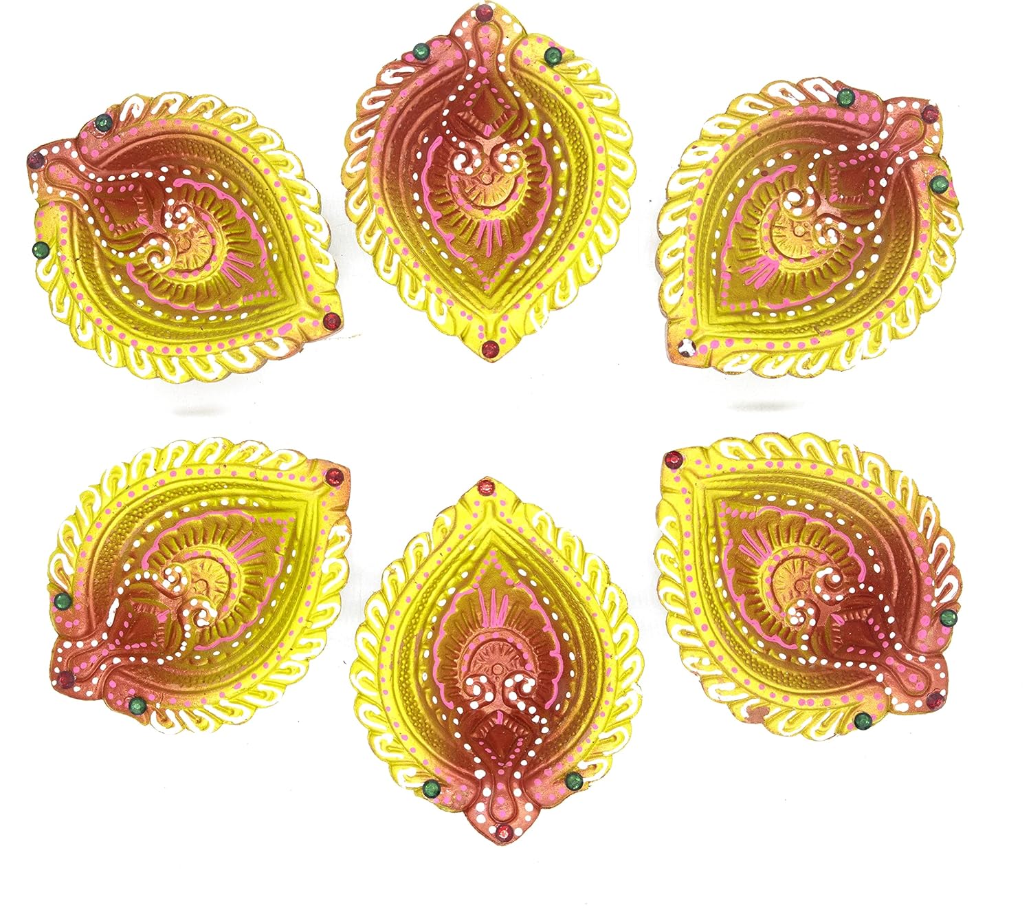 Buy Diyas for Pooja Yellow Diya's (Pack of 6) Online at Low Prices in ...