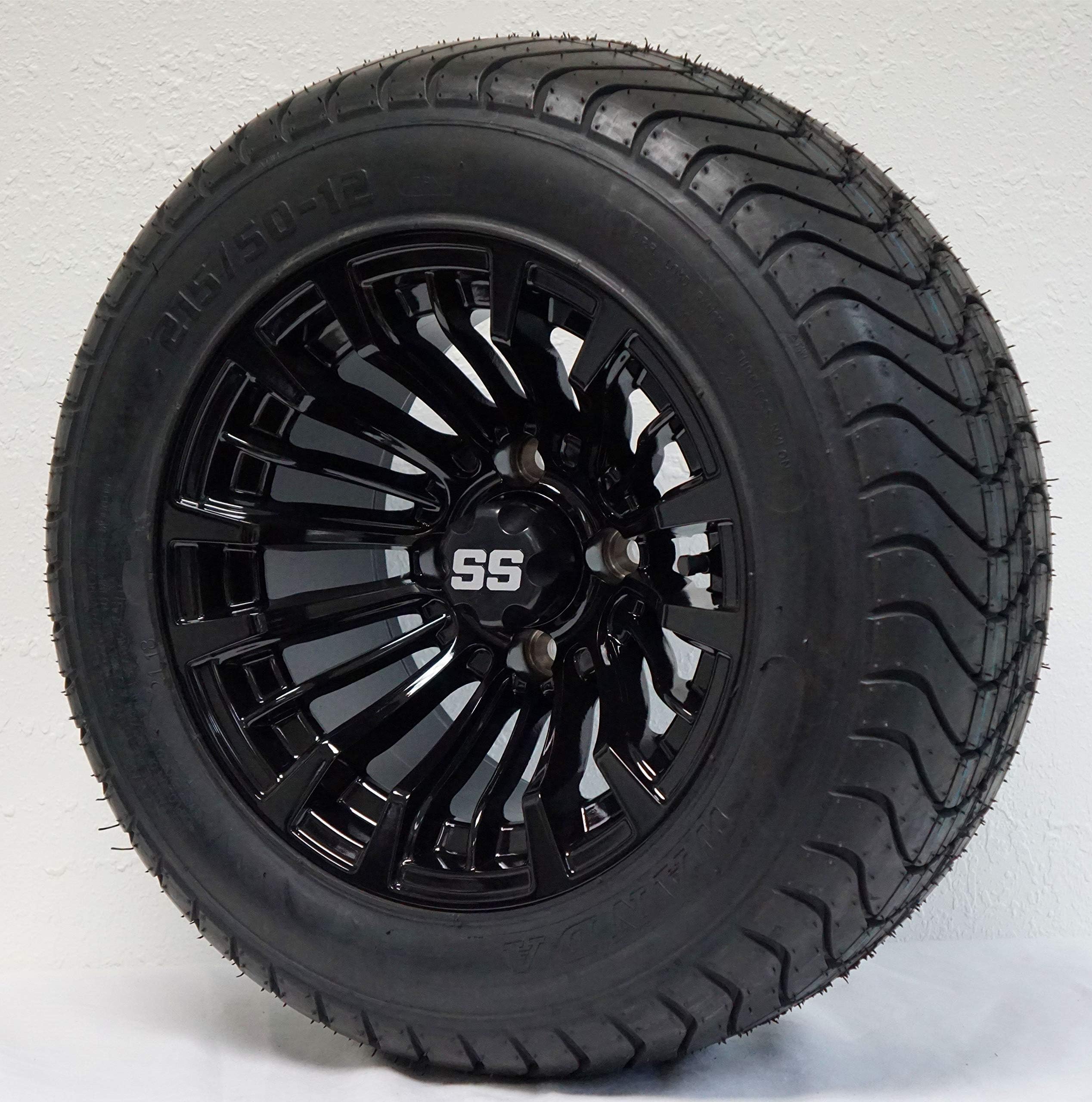 Amazon.com: 12" Matador Gloss Black Wheels and 23x10.5-12 All Terrain ...